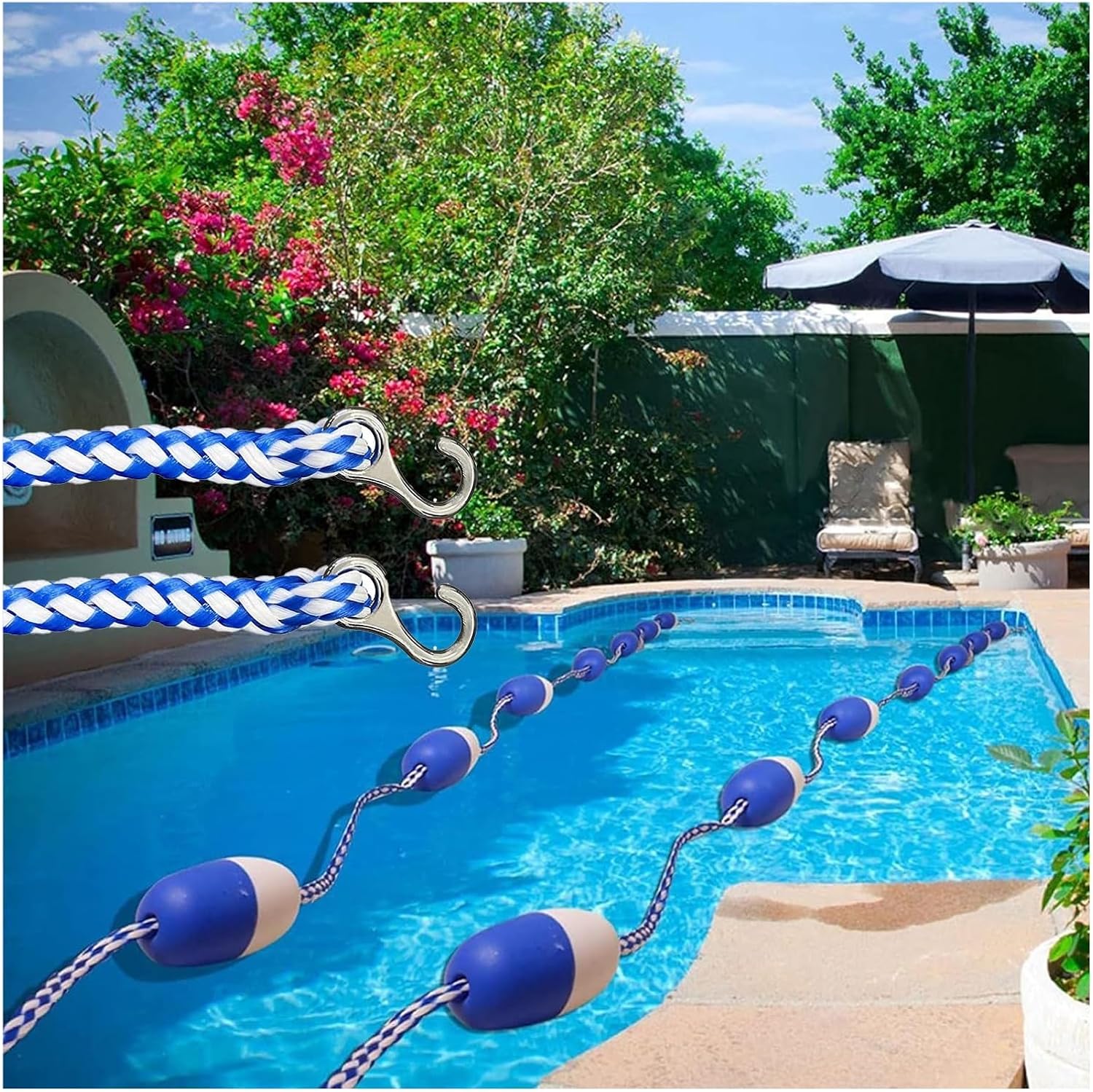 Floating Pool Safety Divider Swim Lane Line with Buoy Demarcation Rope ...