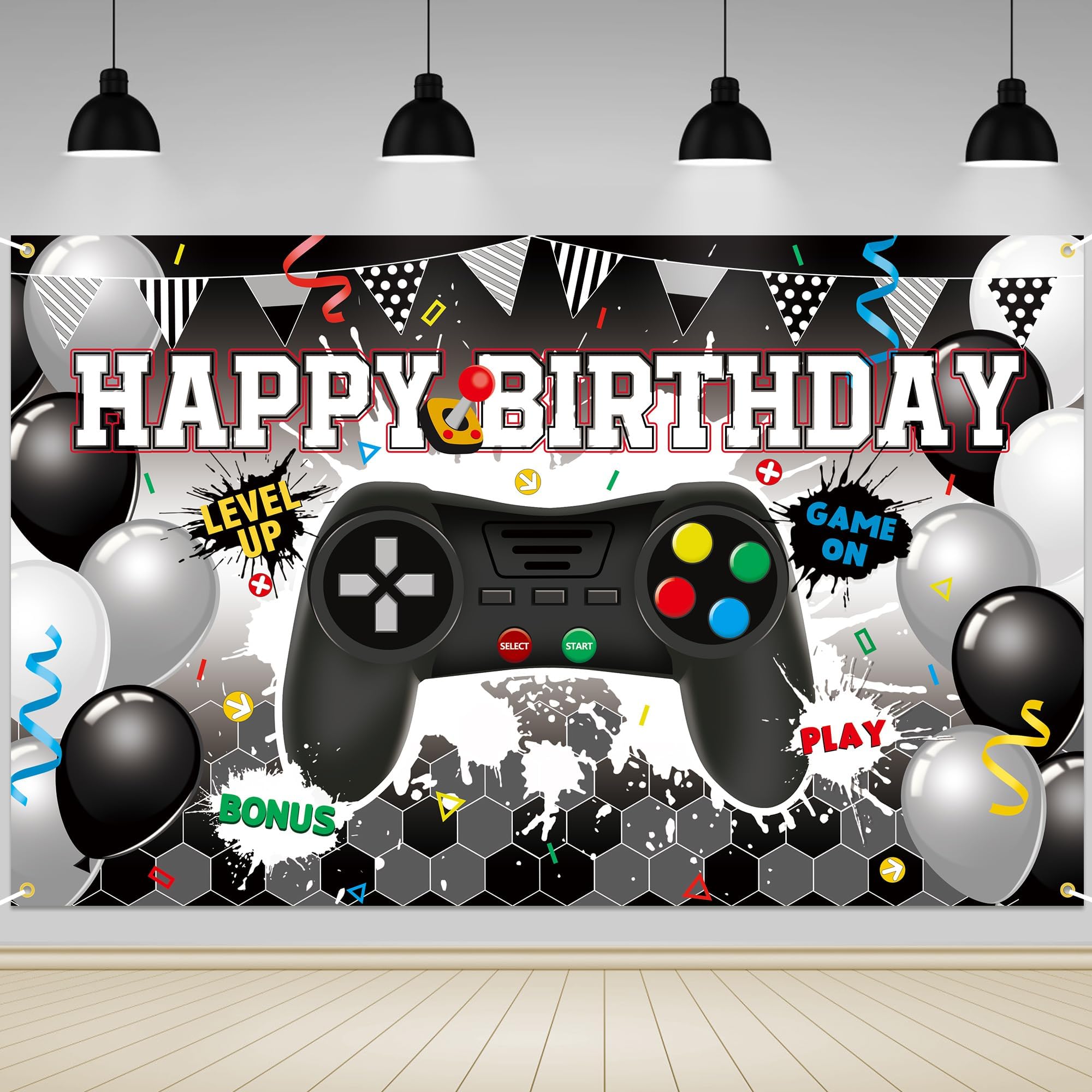 Amazon.com : Watercolor Video Game Birthday Decorations Watercolor ...