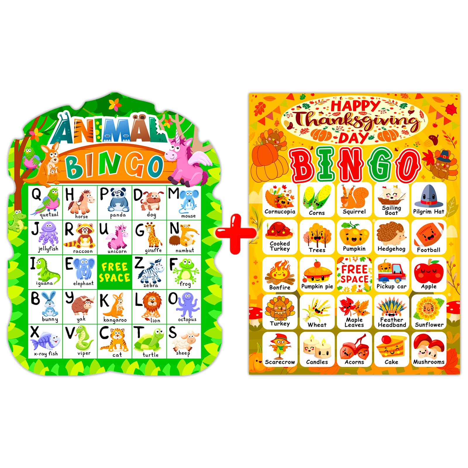 Amazon.com: MonEnfance 24 Player Bingo Game for Kids - Animal Bingo ...
