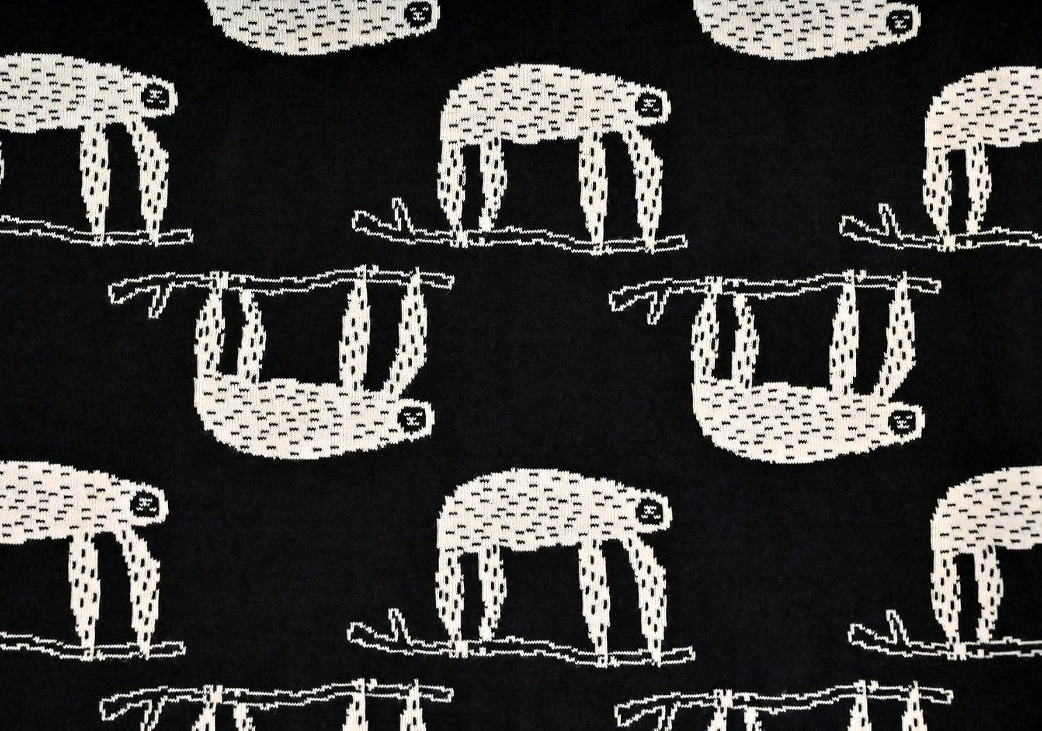 Amazon.com: maffon, Sloth, Black/Ivory, Reversible Fabric, 1/2-Yard Pre ...