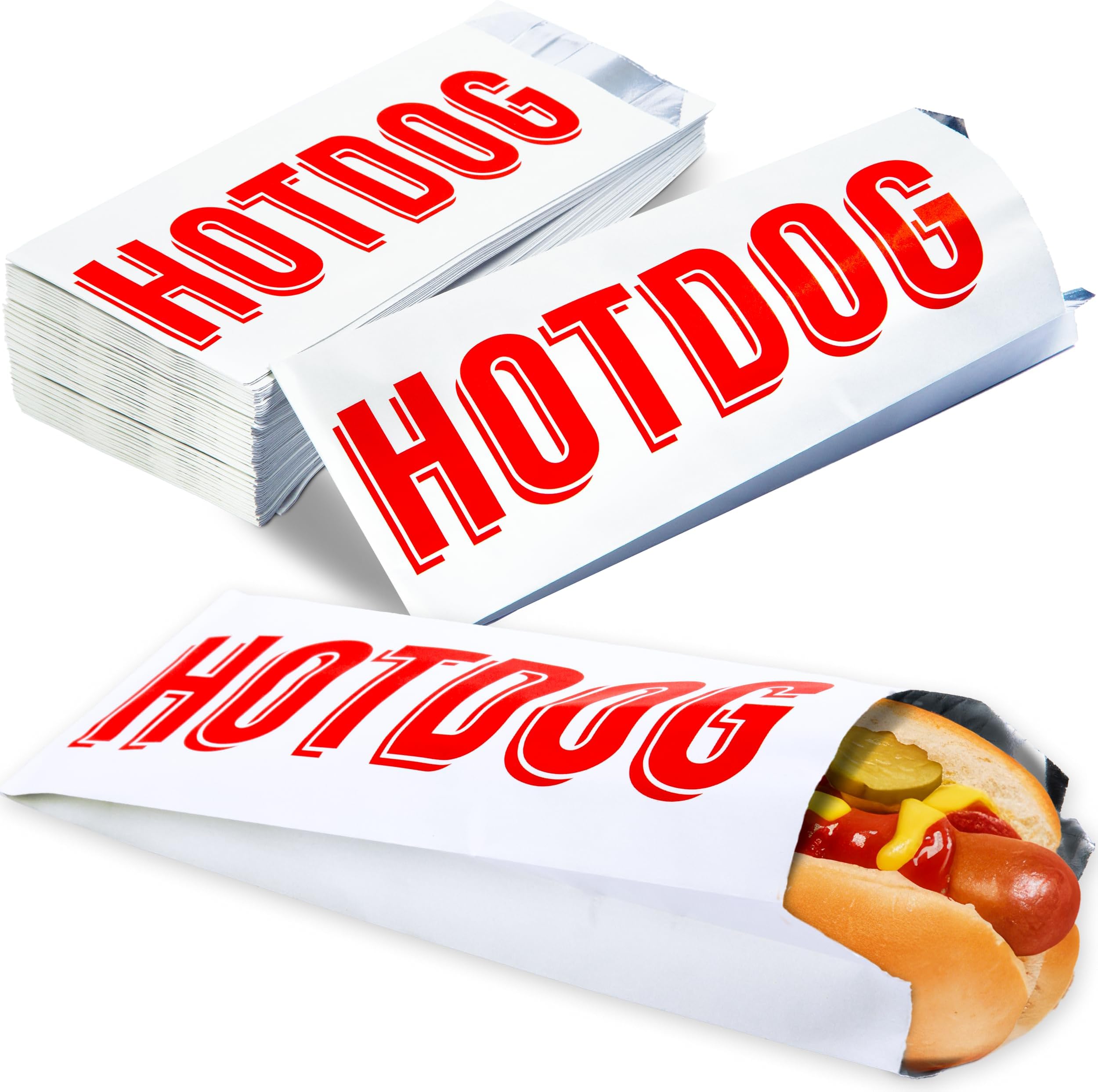 Amazon.com: Stock Your Home Hot Dog Wrappers Foil Laminated Paper (200 ...