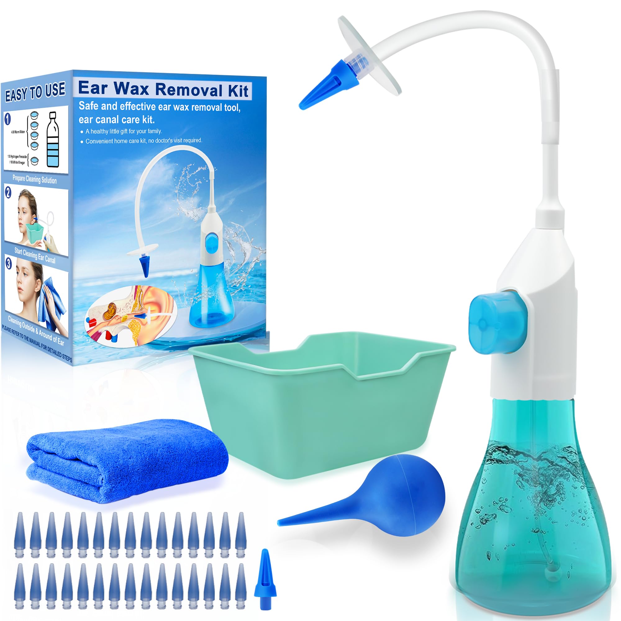 Amazon.com: Binazon Ear Wax Removal Tool, Manual Ear Irrigation ...