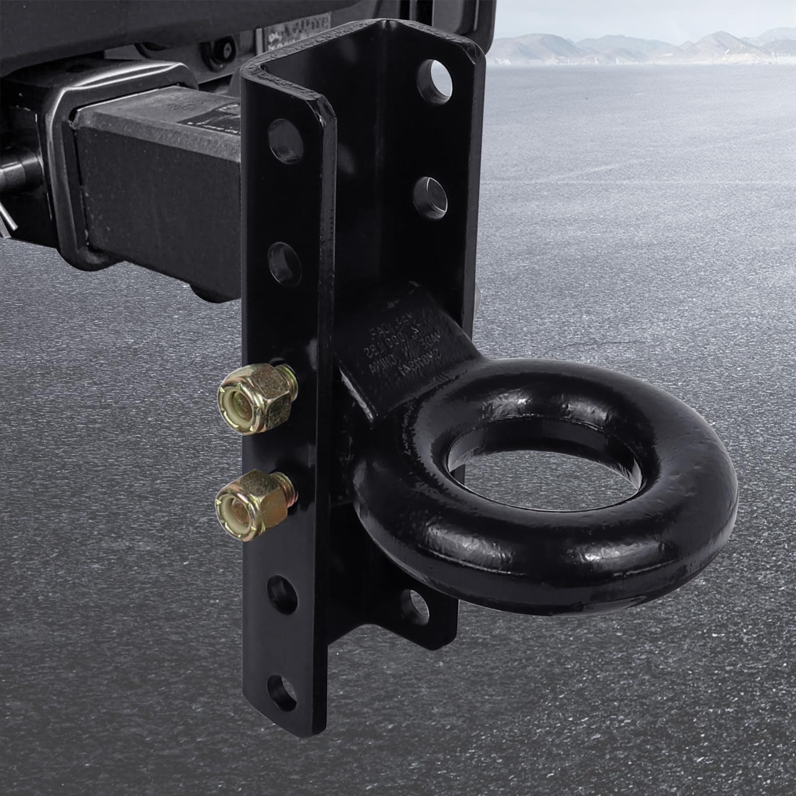Snapklik.com : Heavy Duty Adjustable Pintle Hitch Lunette Ring