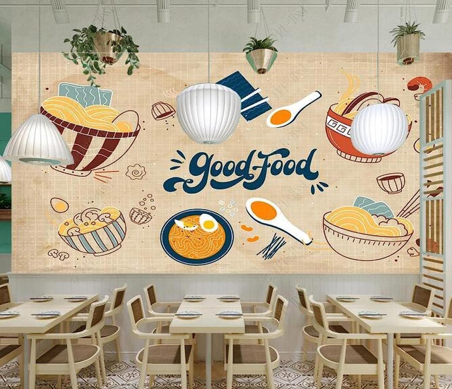 Amazon.co.jp: Restaurant Cafe Custom 3D Mural Wallpaper Pizza Shop ...