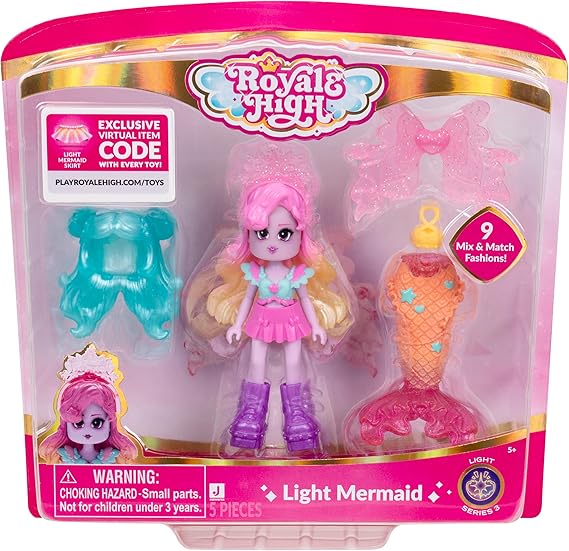 Amazon.com: Royale High 3” Light Mermaid Fashion Doll - 1 Figure with 9 ...
