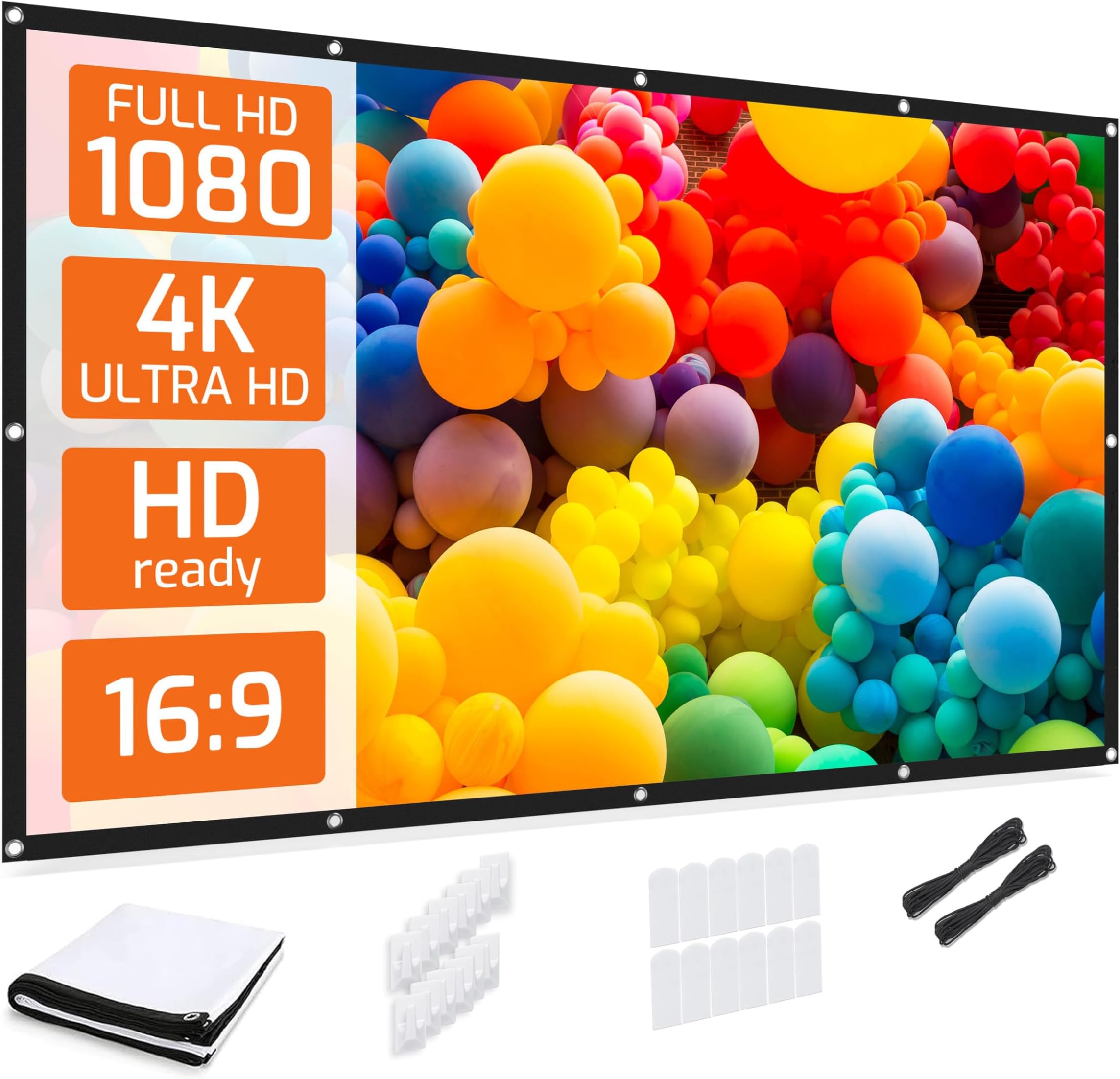 Amazon.com: Mdbebbron 120 inch Projection Screen 16:9 Foldable Anti ...