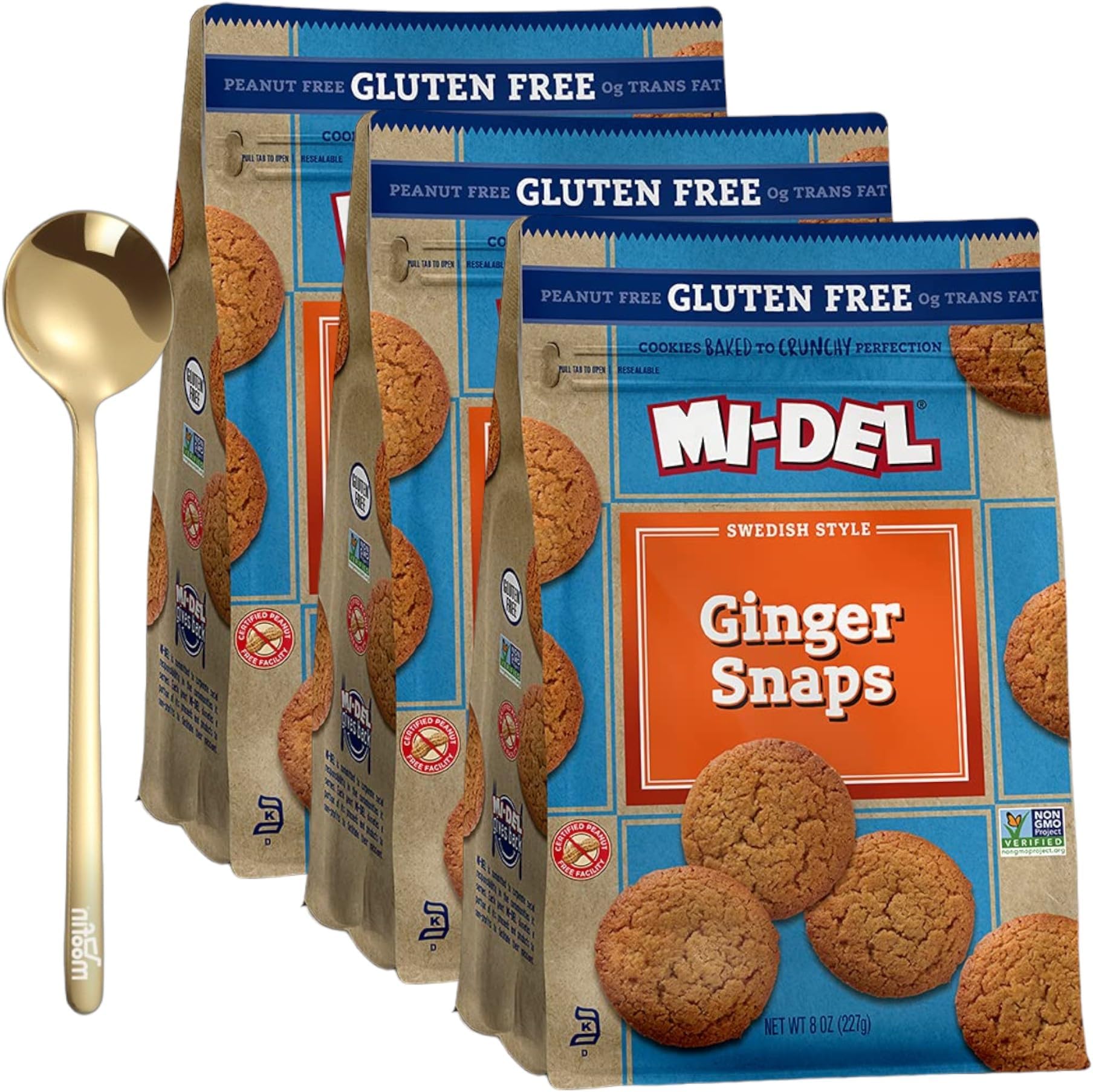 Amazon.com: Mi-Del Gluten Free Ginger Snaps - Crunchy Ginger Cookies ...
