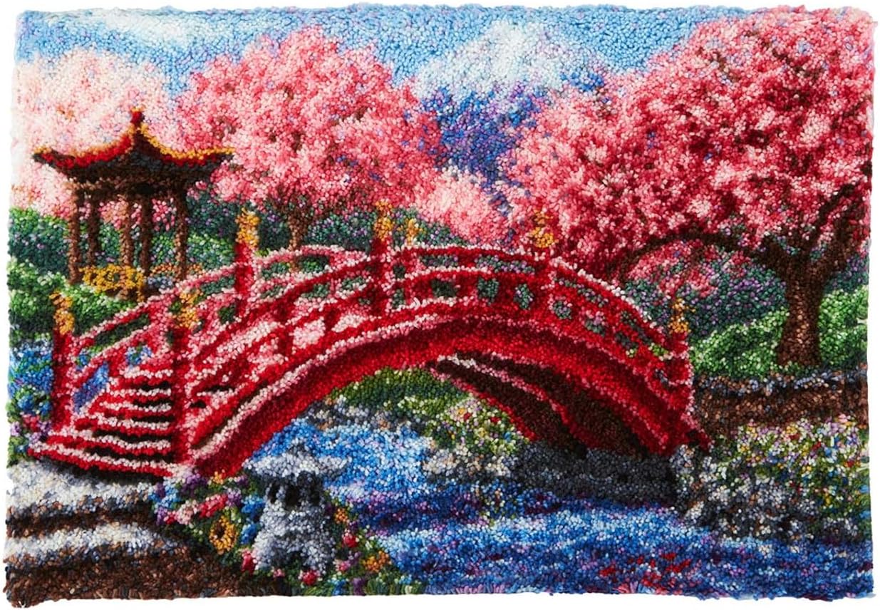 Amazon.com: Herrschners Cherry Blossom Bridge Latch Hook Kit