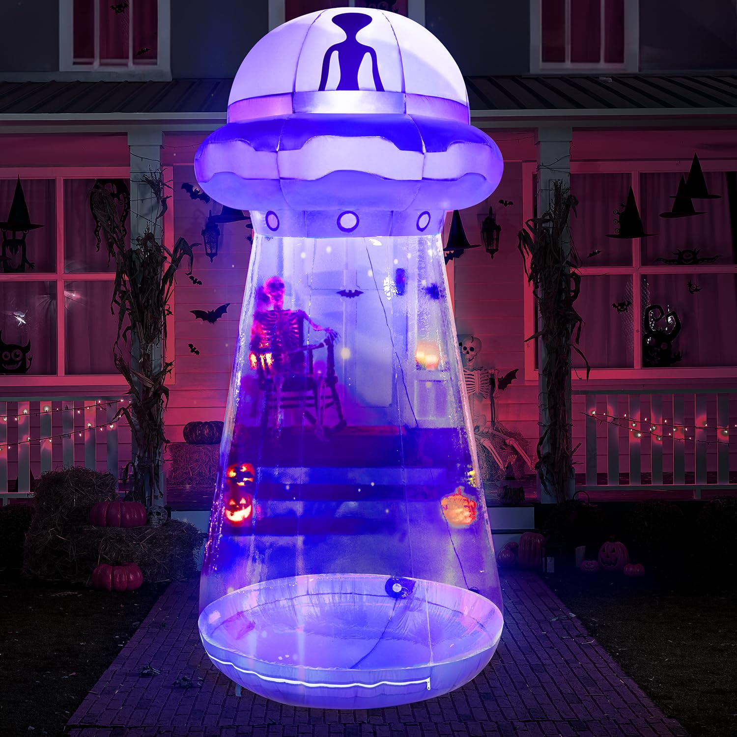 Amazon.com: Joiedomi Halloween Inflatable UFO Decoration, 9 FT Tall ...
