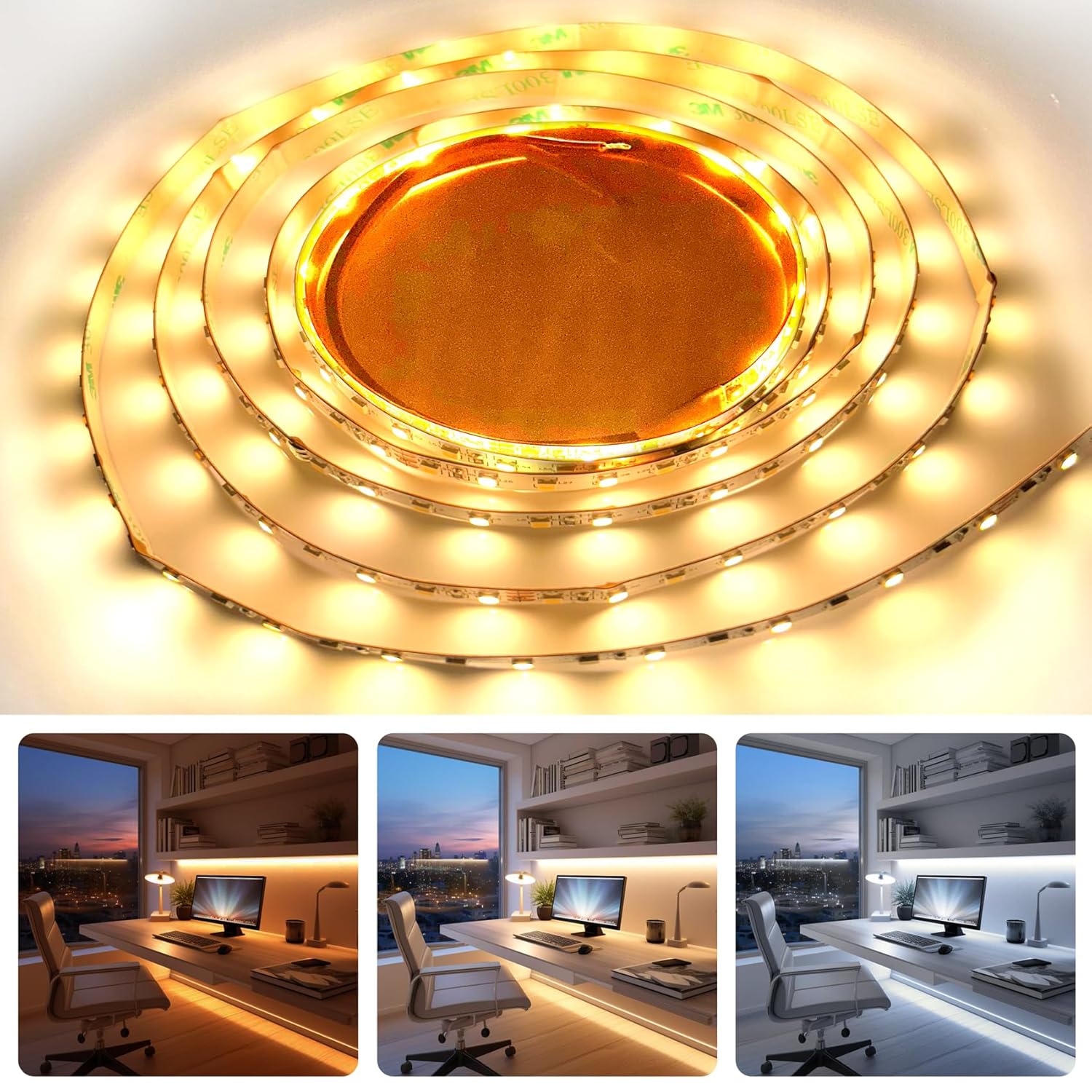 Adapter-Universe 24V LED Strip Light Support 3000K-6000K (from Warm to ...