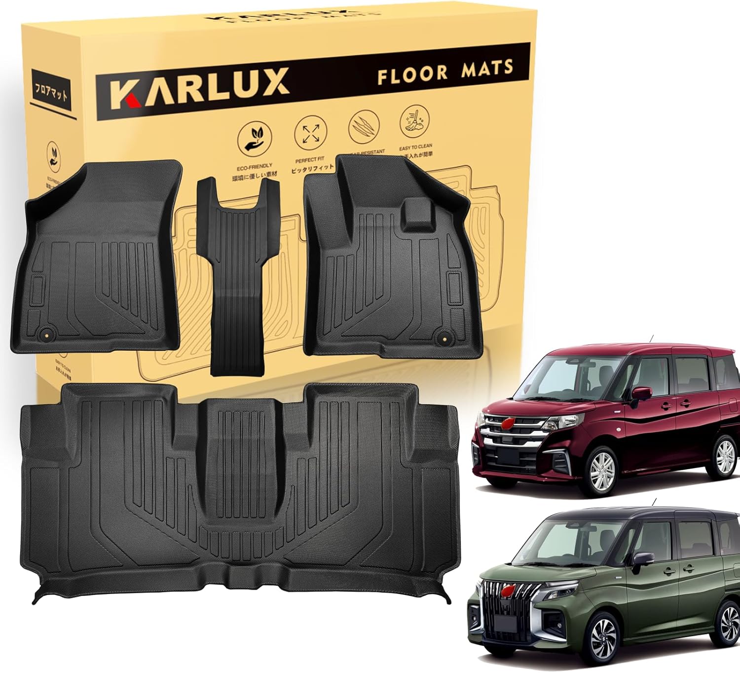 Amazon | KARLUX 新型 ソリオ ソリオバンディットのフロアマット。3Dカーマットは防水・防滑・防汚でTPE素材製。SOLIO/SOLIO BANDIT MA27S MA37S ...