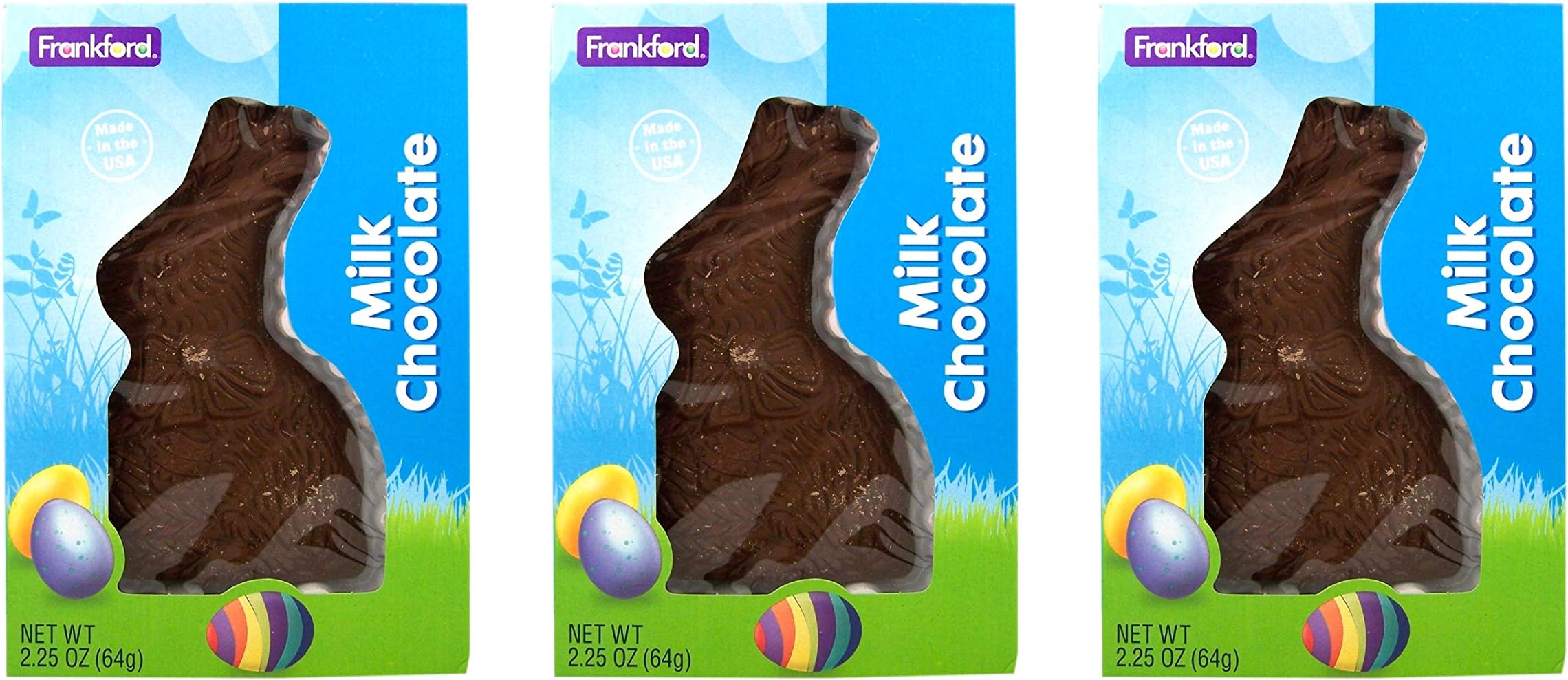 Amazon.com : Solid Milk Chocolate Easter Bunny Rabbit, 2.25 Ounce, Pack ...