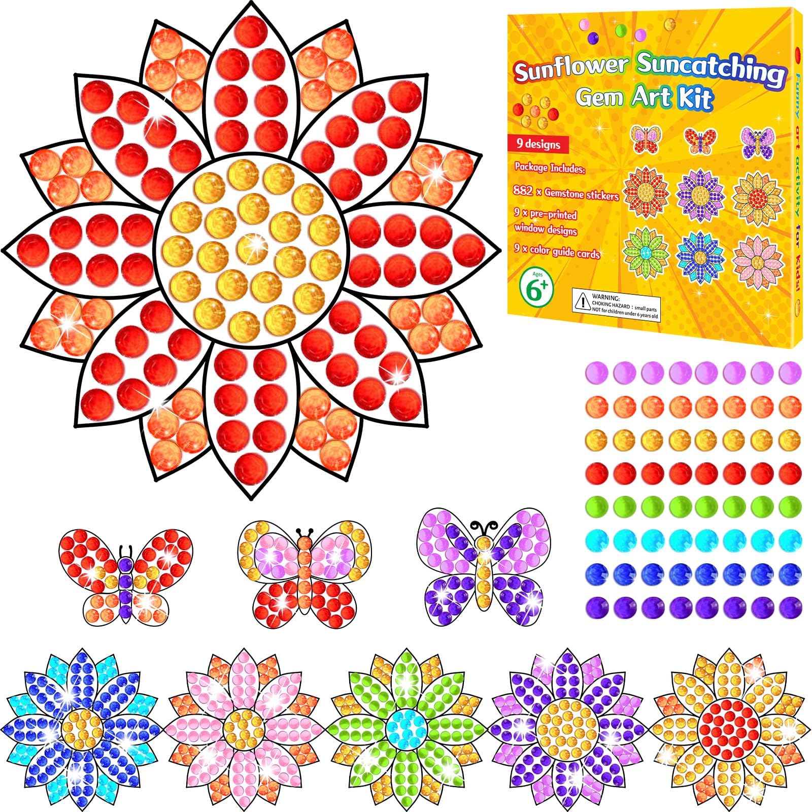Amazon.com: Qyeahkj Summer Craft DIY Diamond Suncatcher Gem Gemmers ...
