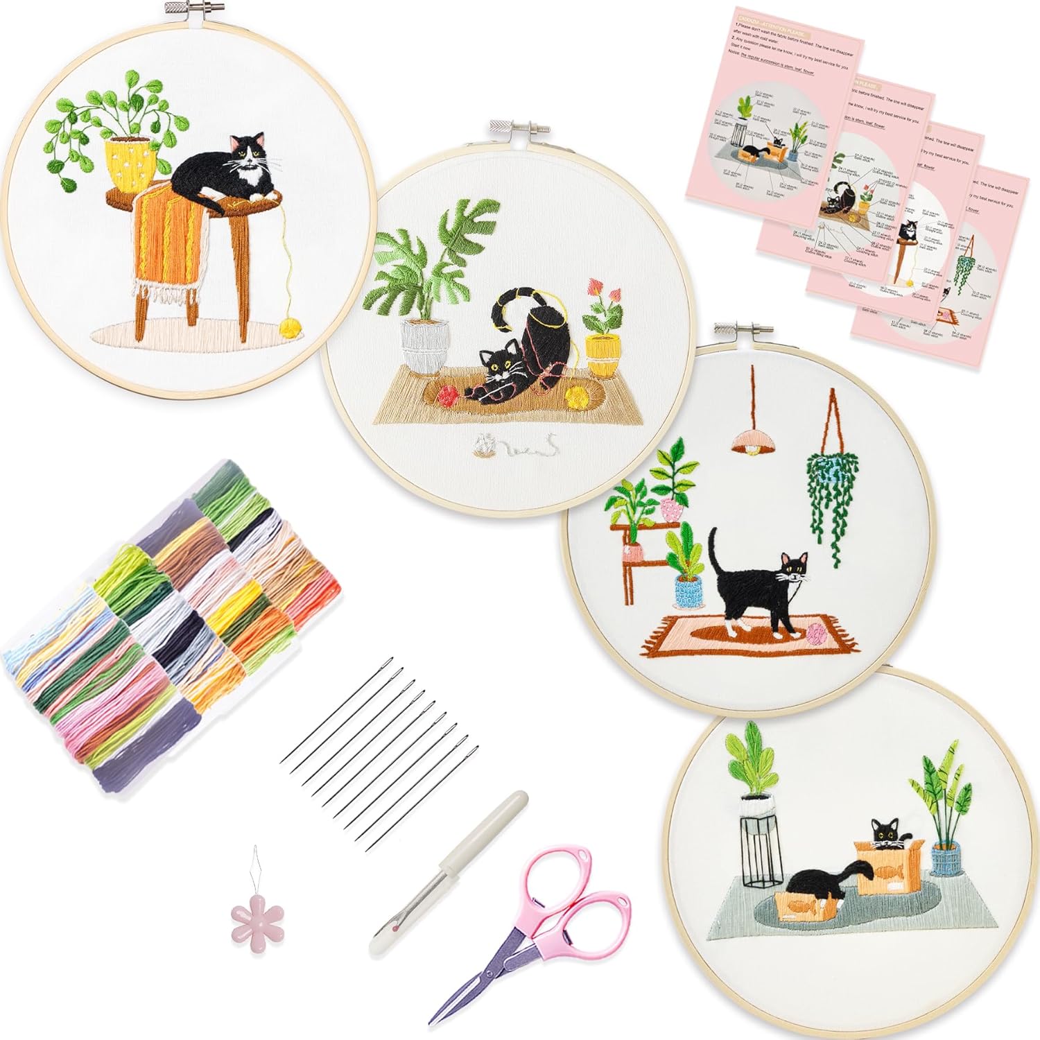 Amazon.com: Bonroy 4 Sets Embroidery Set for Beginners, Art Craft, Easy ...