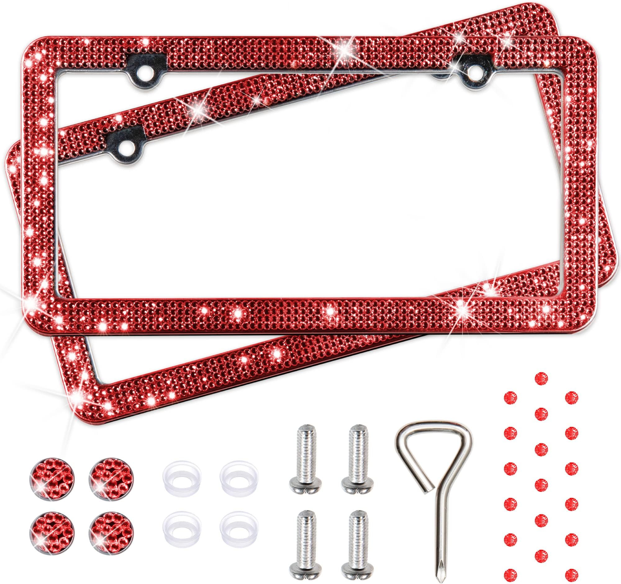 Amazon.com: Bling License Plate Frame for Women, 1PCS Sparkly License ...