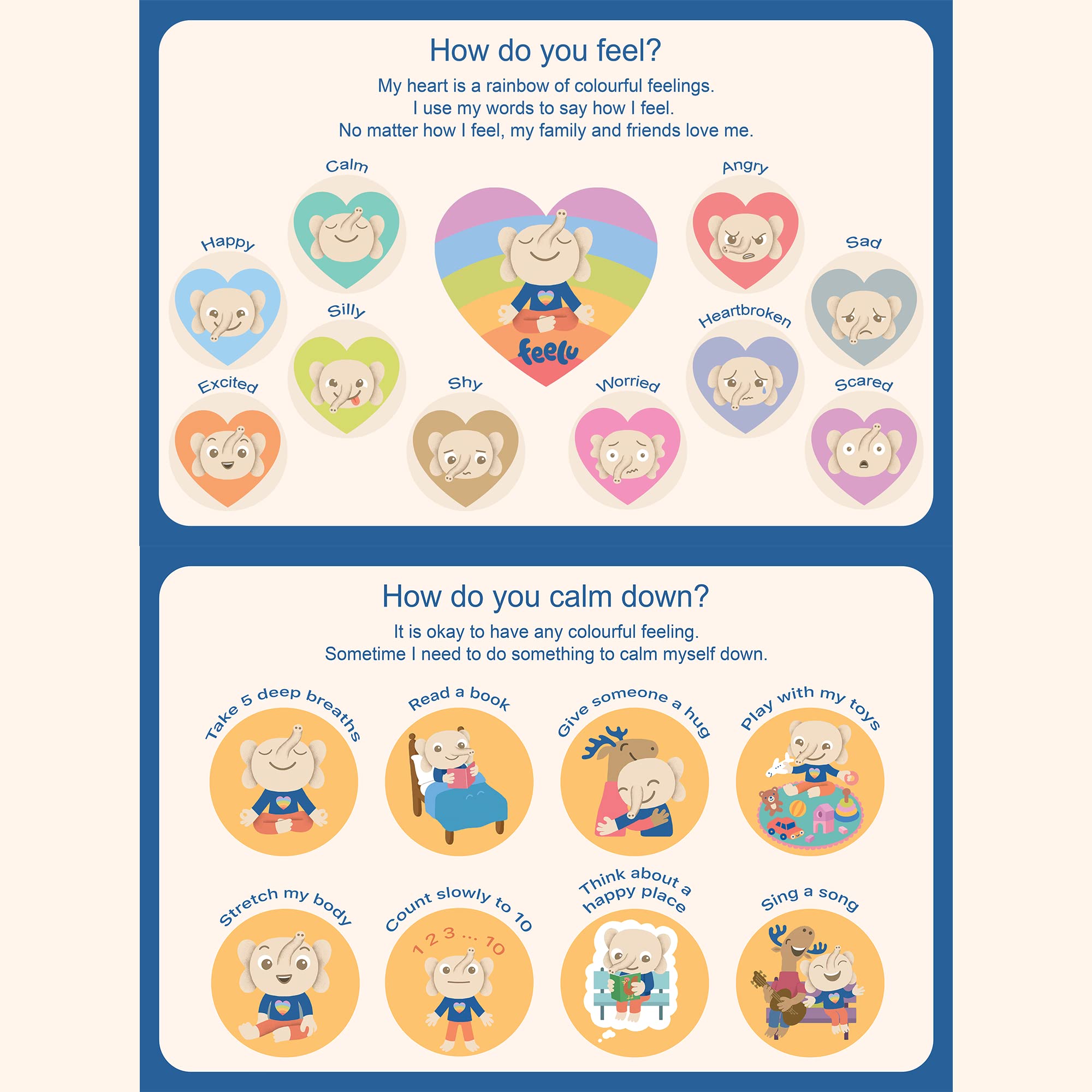 Buy Feelu Colour-coded Feelings Chart & Calming Poster For Kids ...