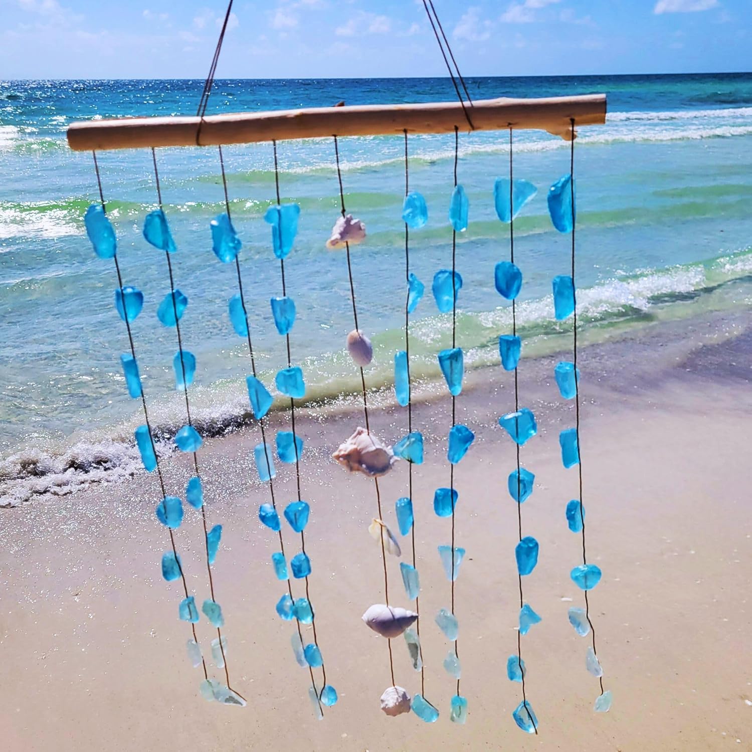 Amazon.com : Starfish Seashell & Sea Glass Hanging Wall Art ...