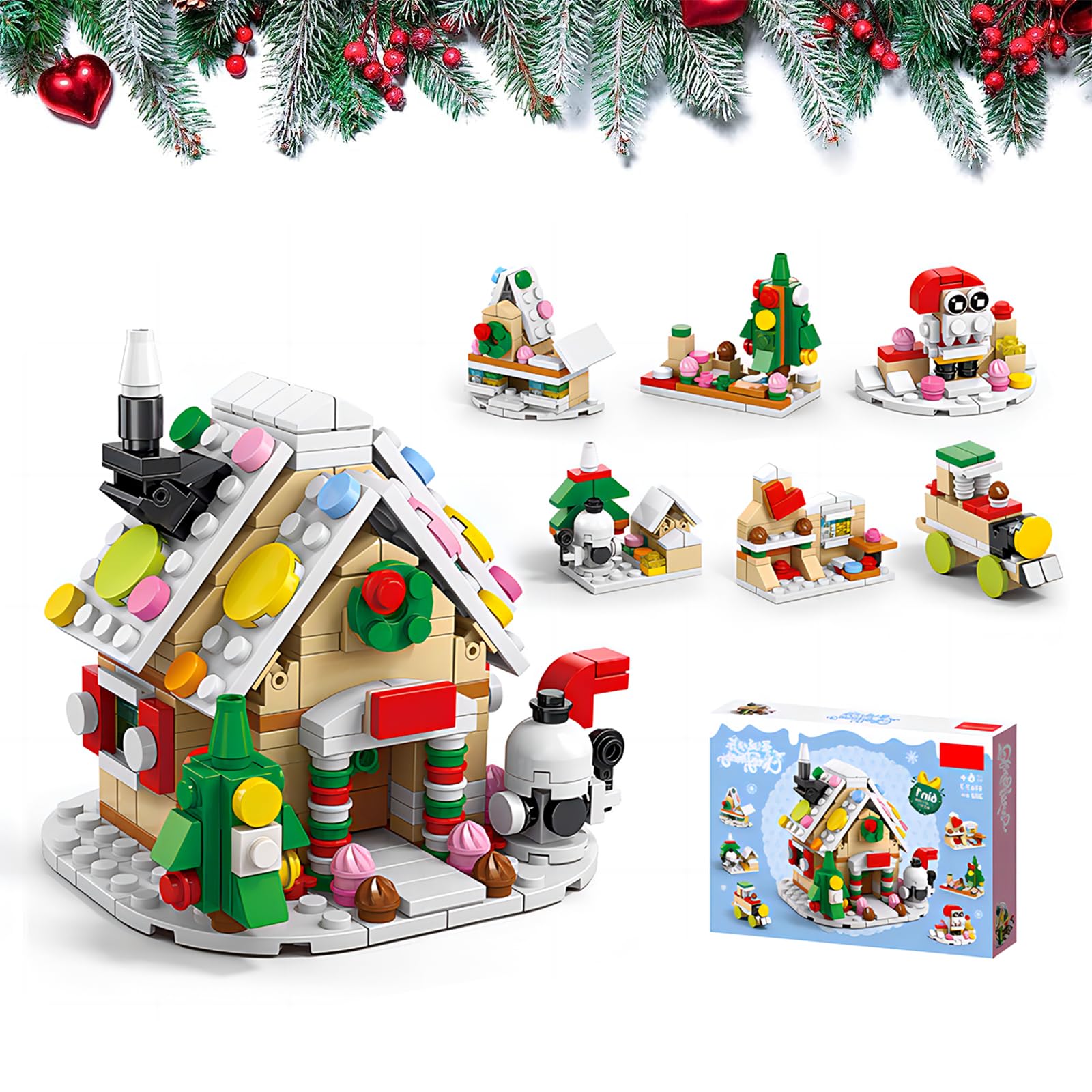 RevpoltIQ Christmas Building Blocks Set Christmas Tree Gingerbread ...