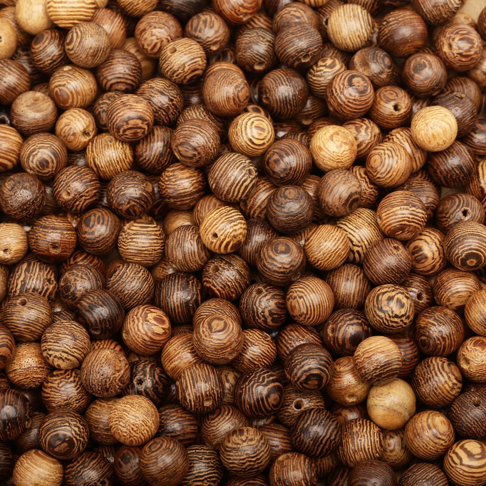 Amazon.com: Luyoaozy 600pcs Wooden Beads 8mm Dark Brown Round Wood ...