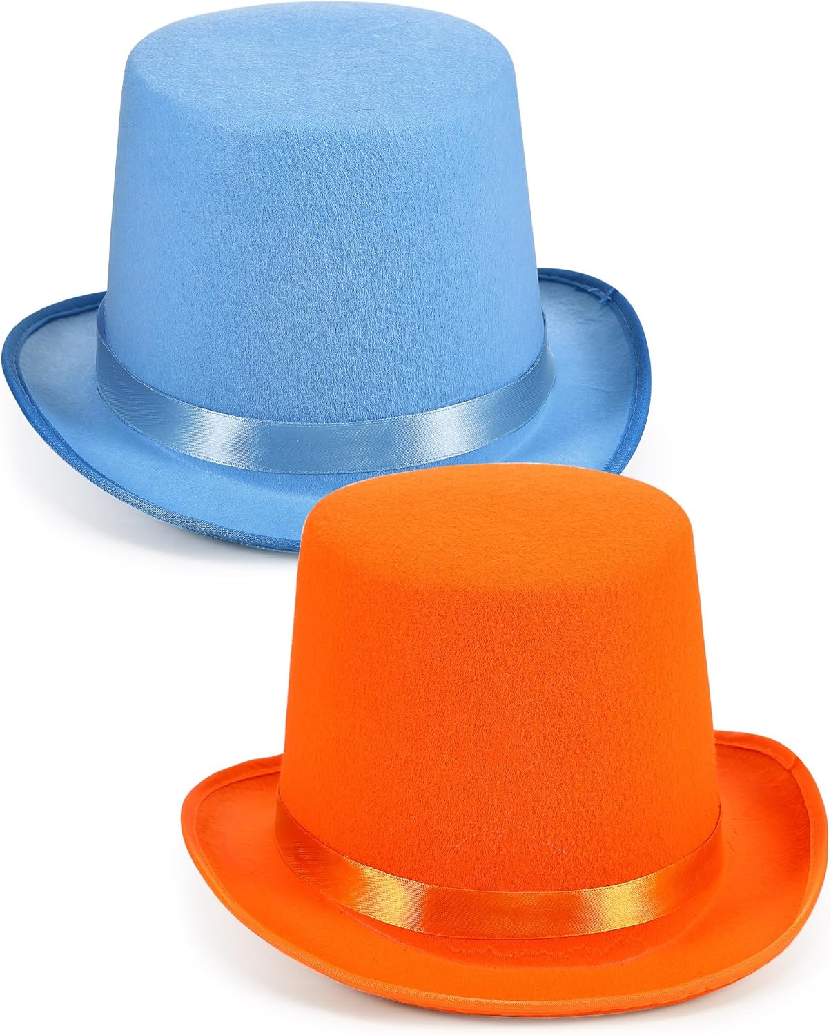 Amazon.com: Geyoga 2 Pcs Adult Blue and Orange Top Hats Funny Tall Felt ...