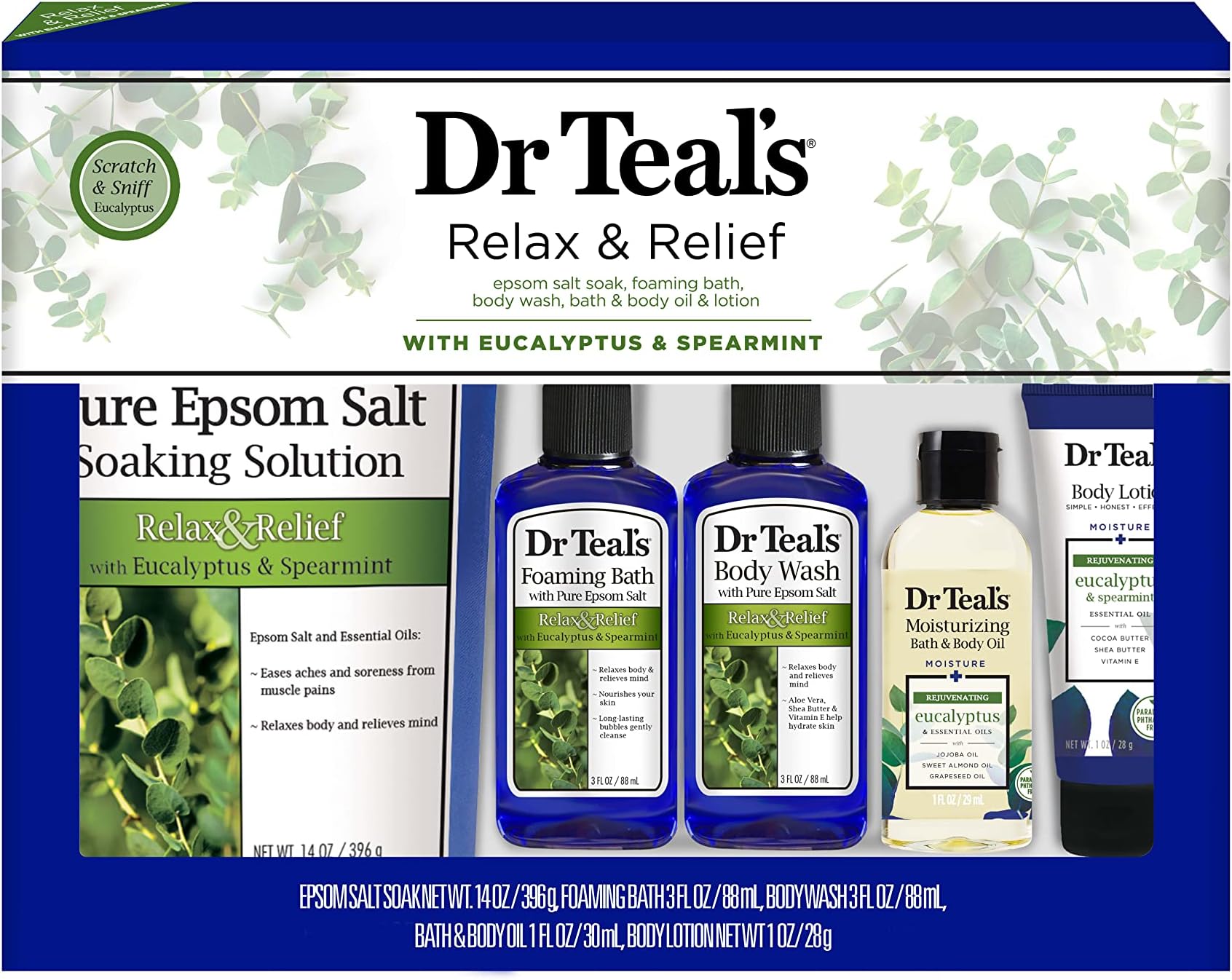 Amazon.com : Dr Teal's Eucalyptus & Spearmint Relax & Relief Full ...