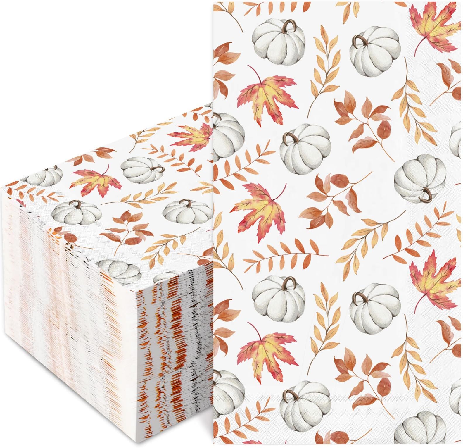 Amazon.com: Generic AnyDesign 50Pcs Fall Paper Guest Napkins Pumpkin ...