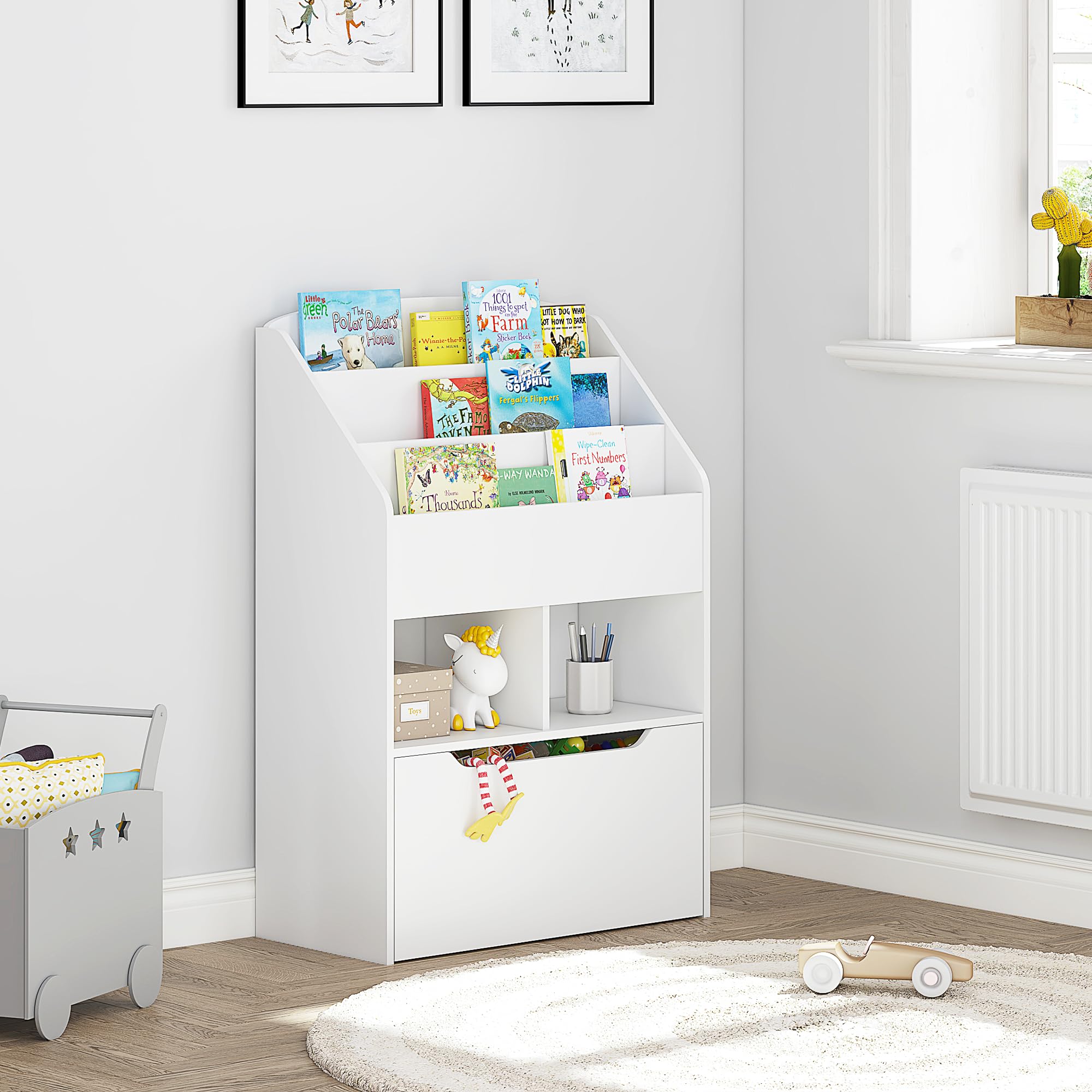 Snapklik.com : Bookshelf For Kids, Wooden Book Display, Kids Bookshelf ...