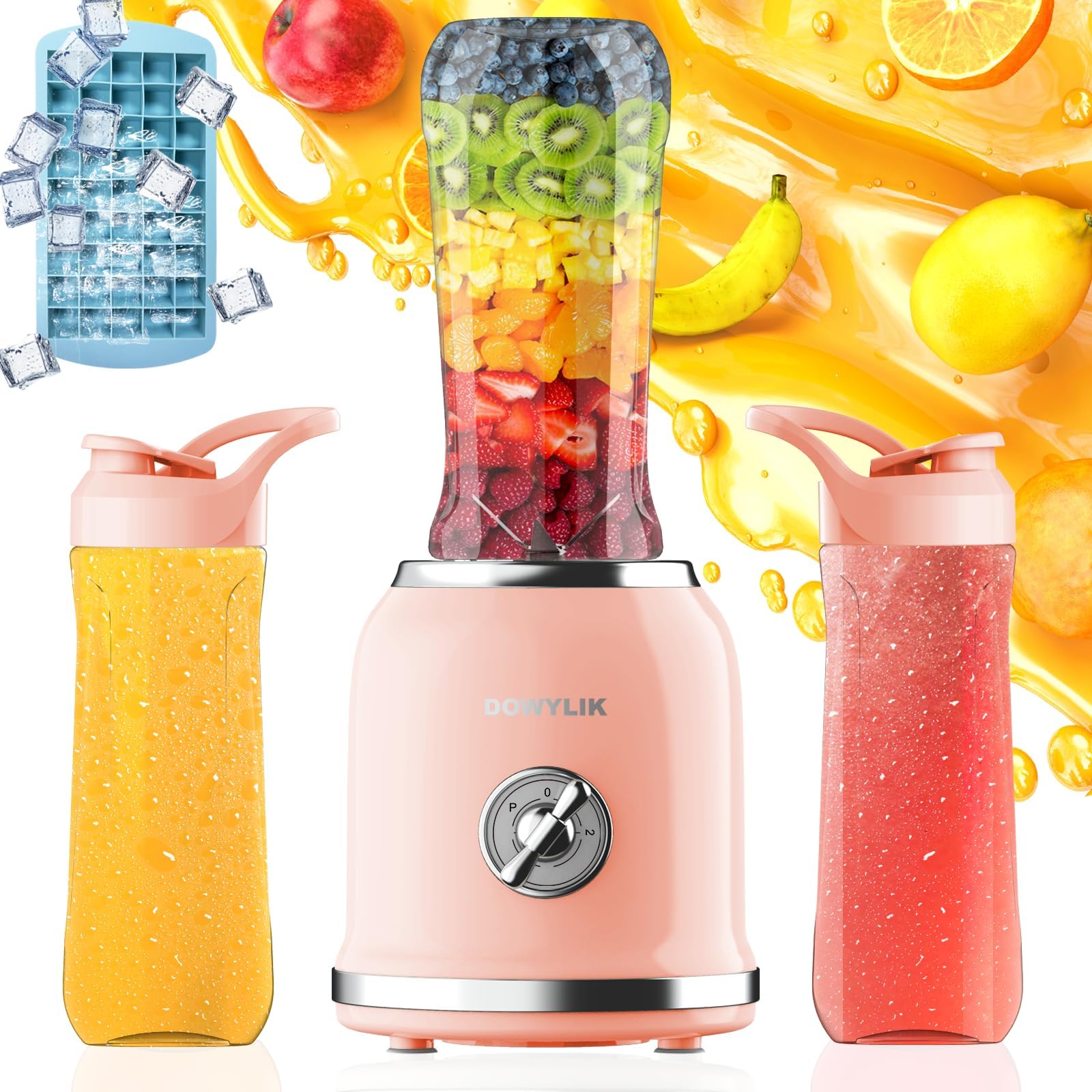 Amazon.com: Kitchen Flower Retro Mini Blender Tritan BPA BPA Free Jar ...