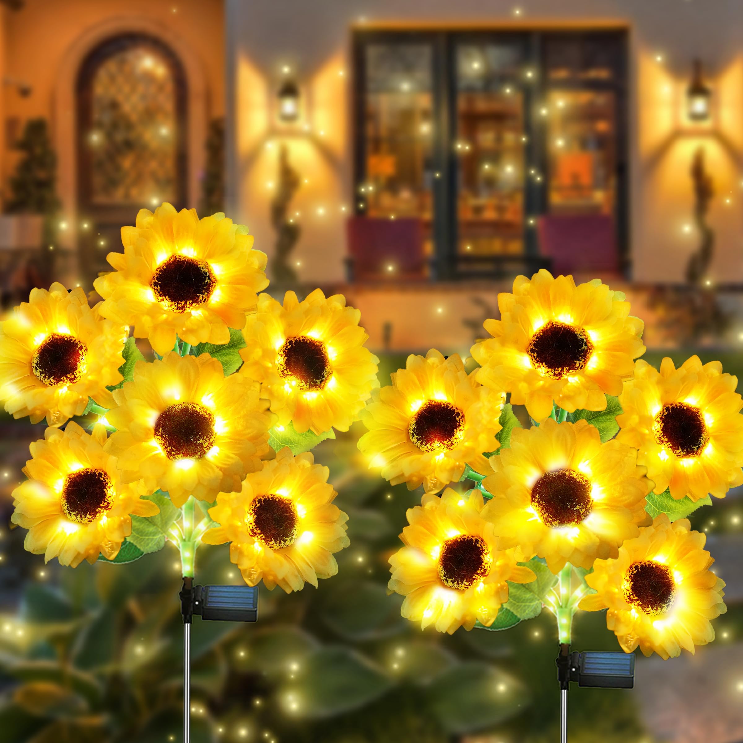 Amazon.com : Solar Garden Lights - Solar Sunflower Outdoor Decorative ...