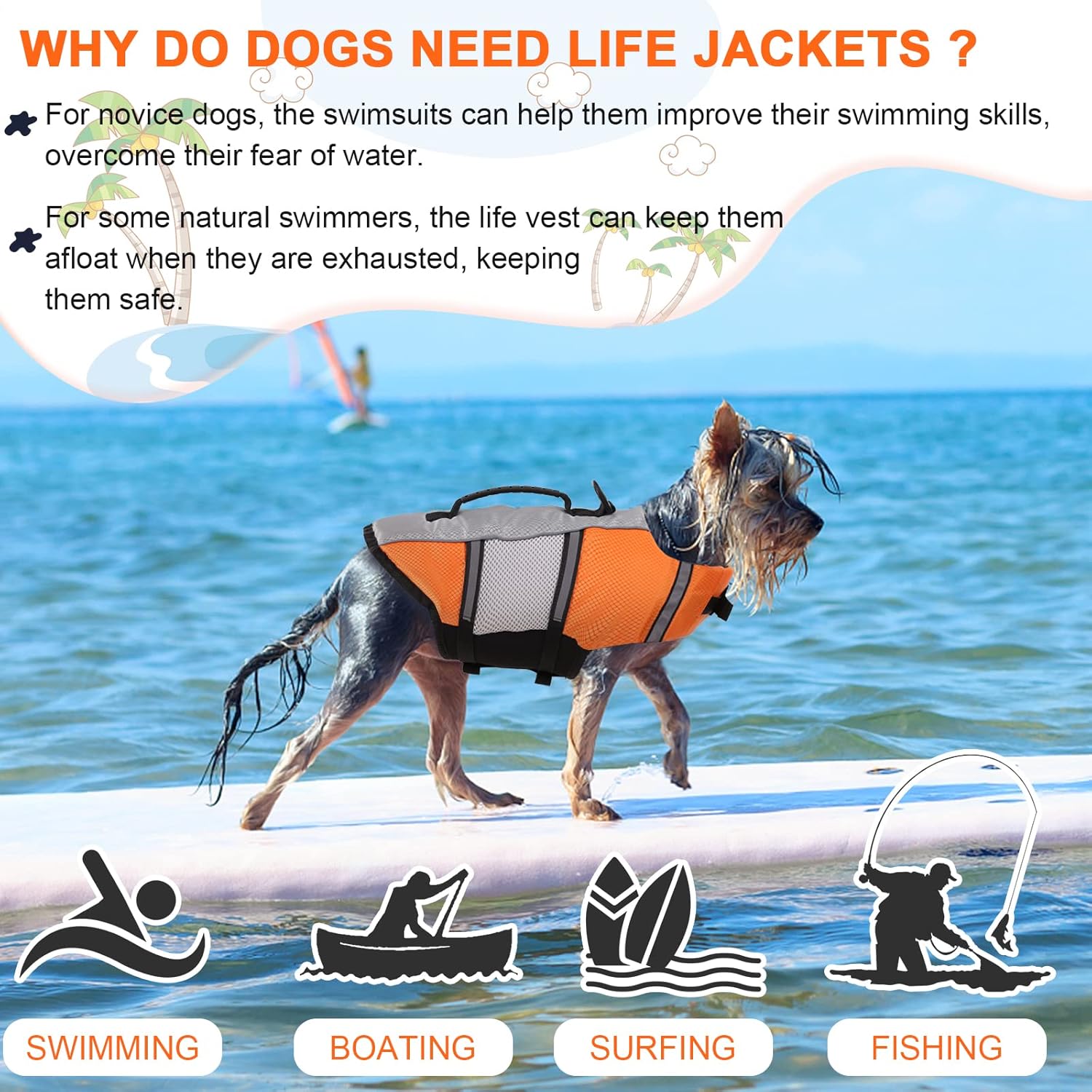 Dog Life Jackets for Medium Dogs, Dog Life Vest for Swimming Boating ...