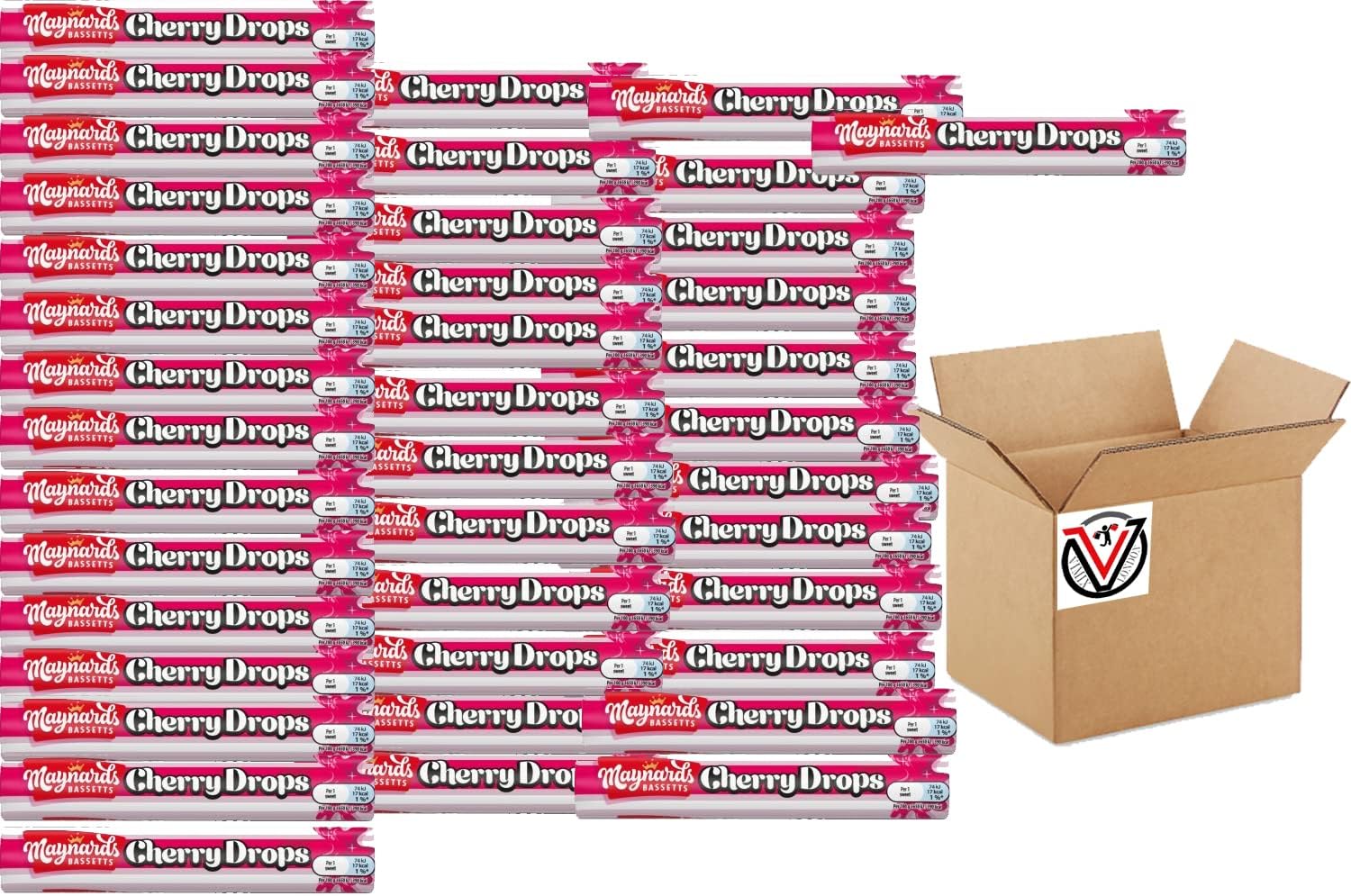 Cherry Drops Sweets Roll 45g - Smooth and Fruity, Cherry Flavoured hard ...