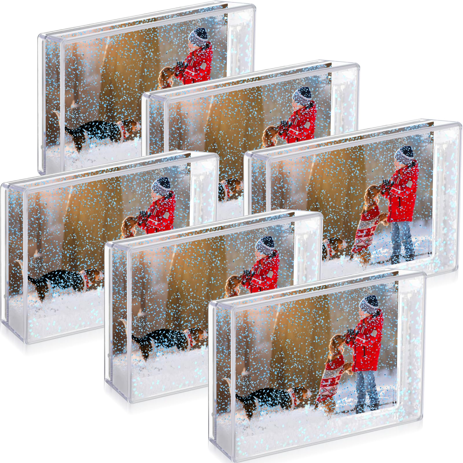 Amazon.com - Barydat 6 Pcs Christmas Snow Globe Photo Frame Glitter ...