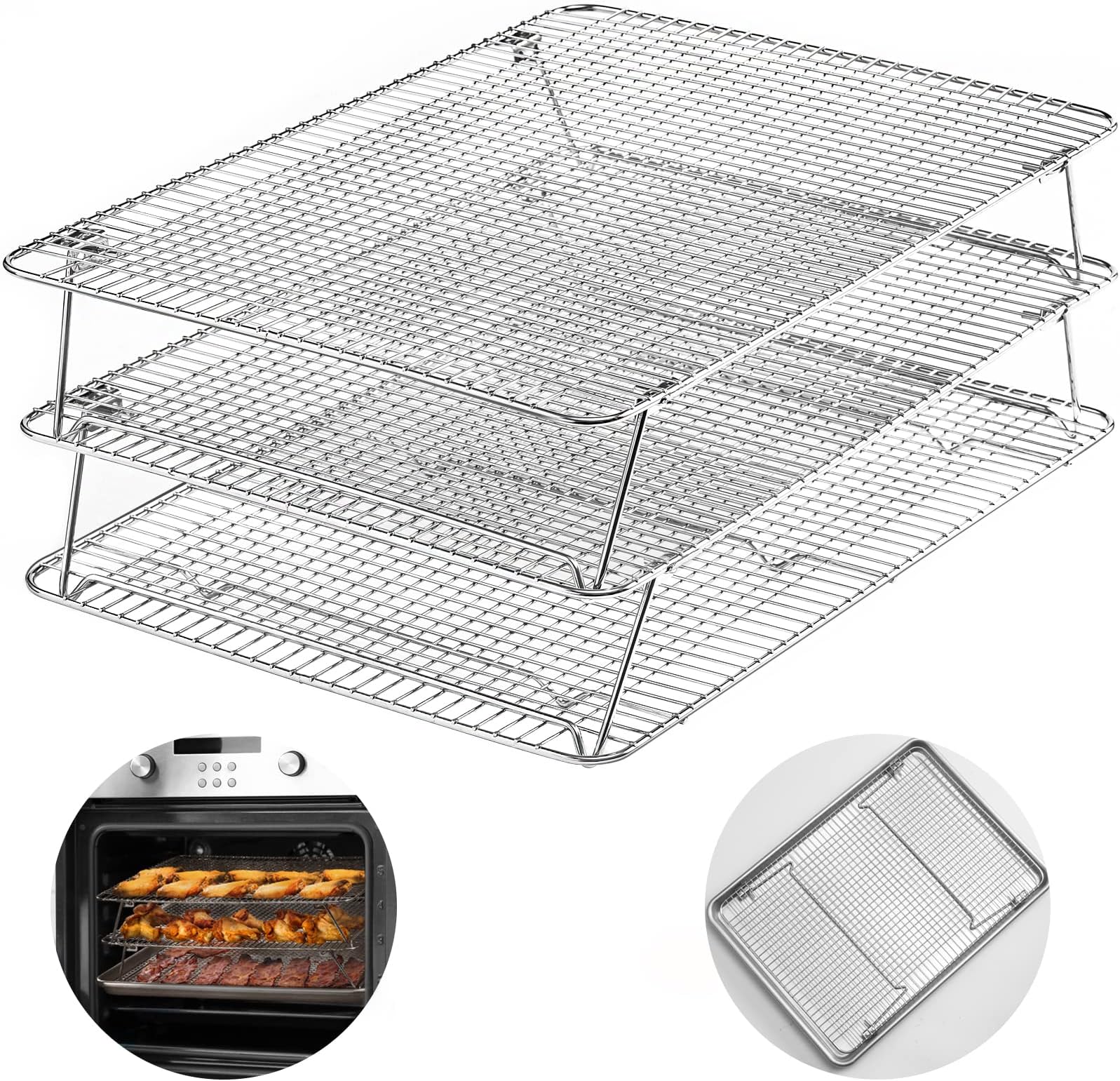 Amazon.com: Kingrol 2-Piece Cooling Rack with Collapsible Folding Legs ...