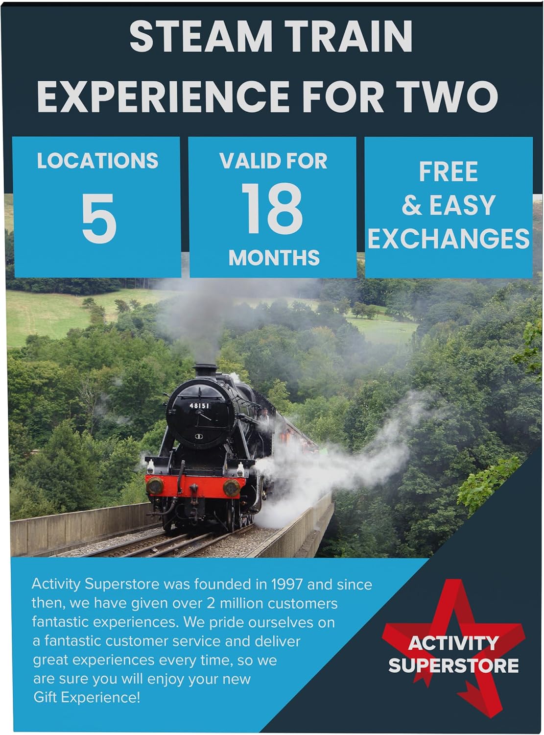 Activity Superstore Steam Train Gift Experience Voucher For Two ...