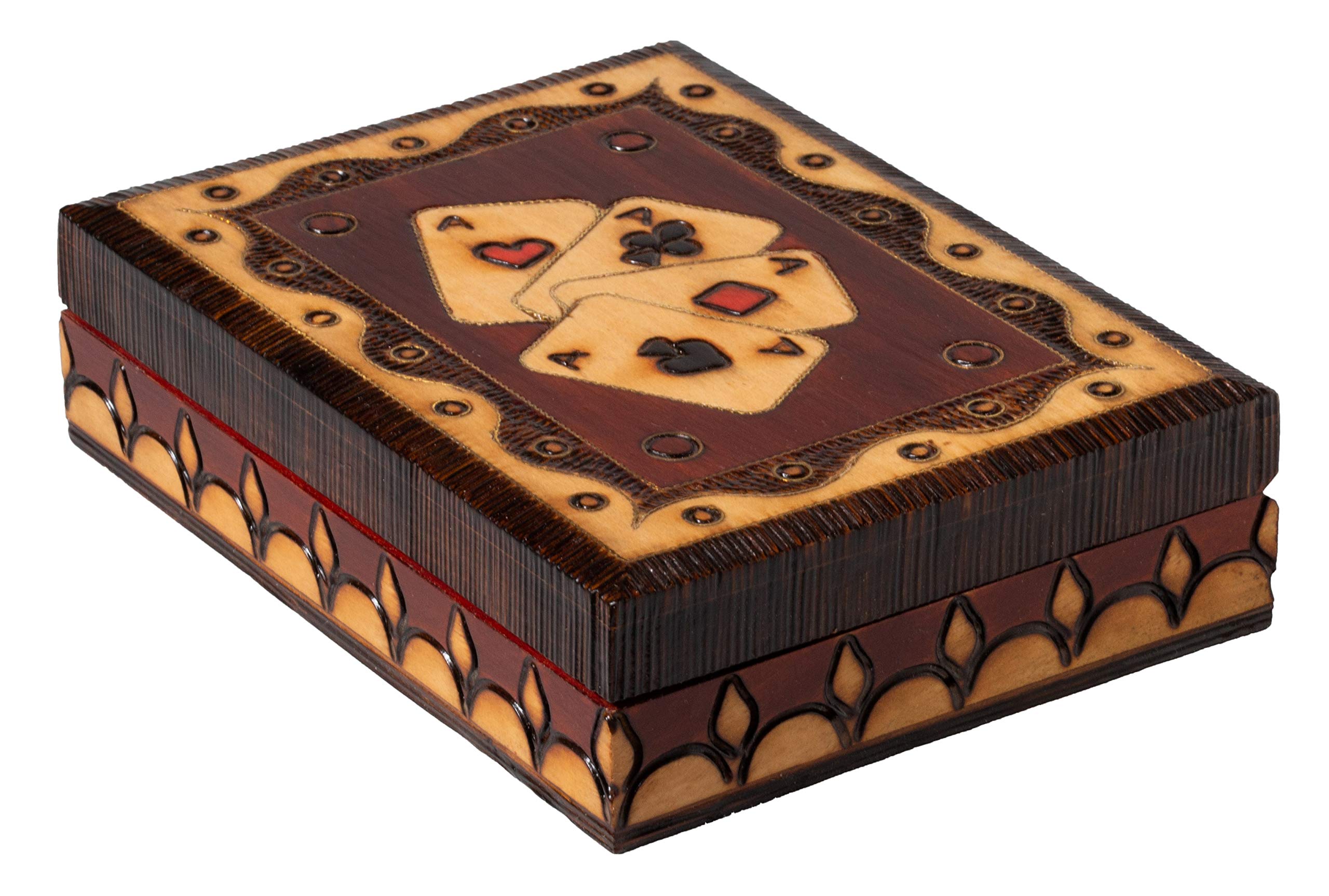 Amazon.com: Polish Handmade Aces Playing Cards 6" Linden Wooden Box ...