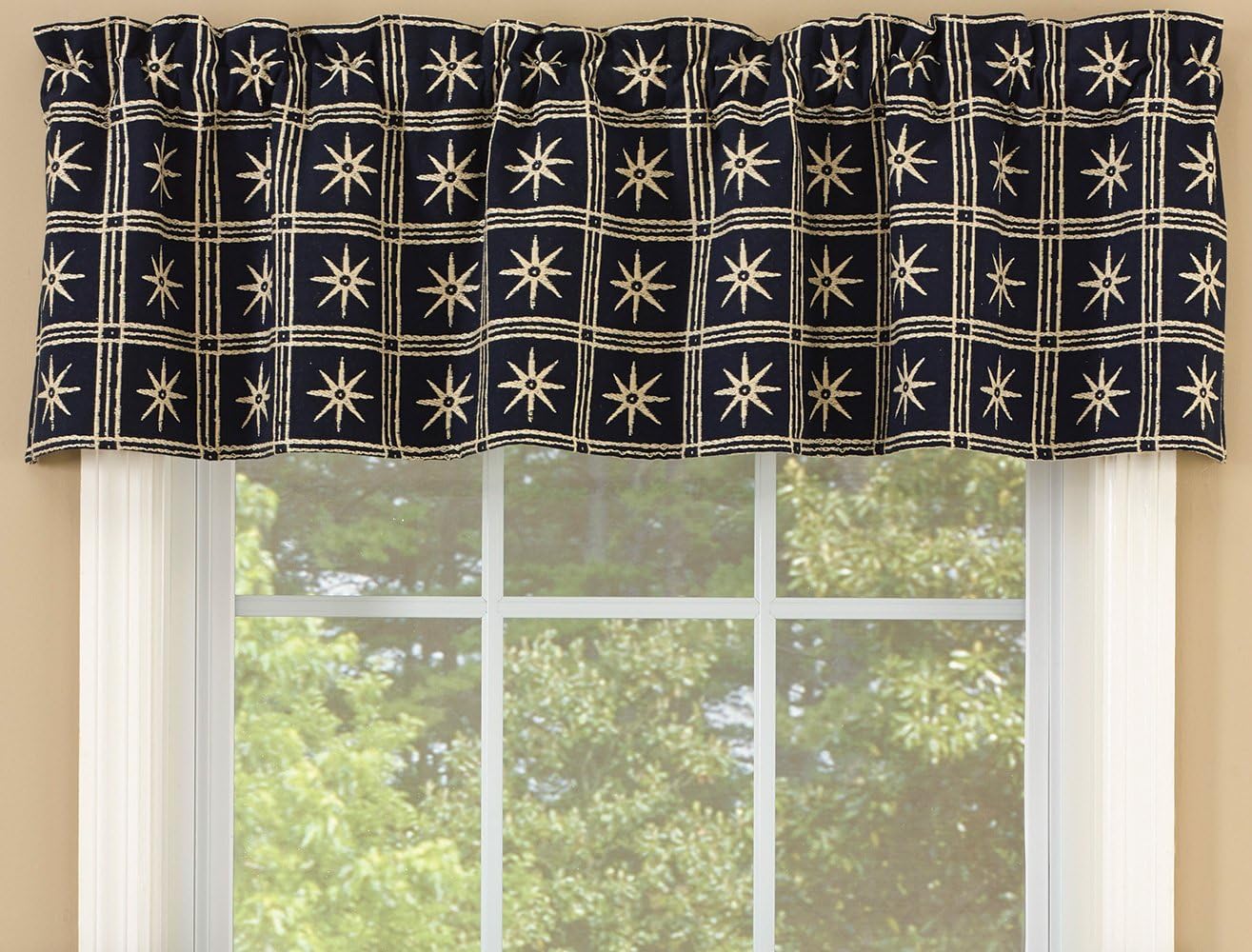 Amazon.com: Park Designs Windsor Star Jacquard, Lined Window Valance ...