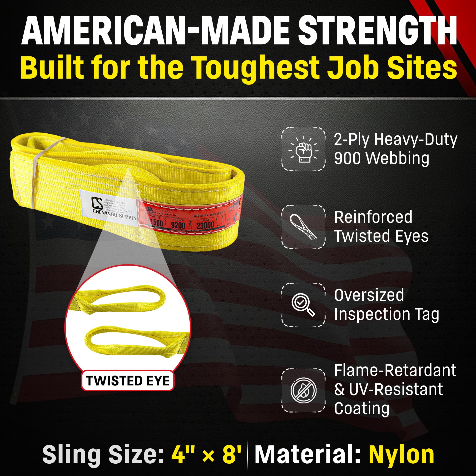 Snapklik.com : DD Sling 4 Inch X 8 Foot Nylon Lifting Sling USA Made ...