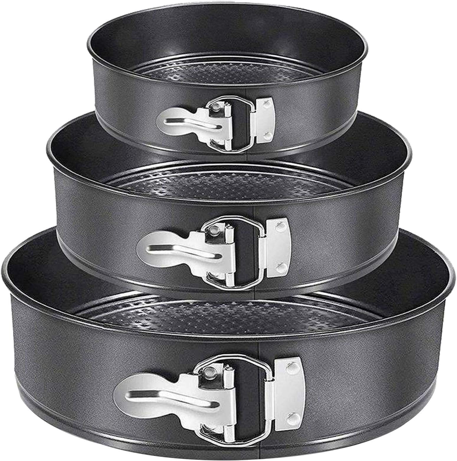 ARIANA HOMEWARE SET of 3 ROUND CAKE TIN SET NON STICK SPRING FORM LOOSE ...