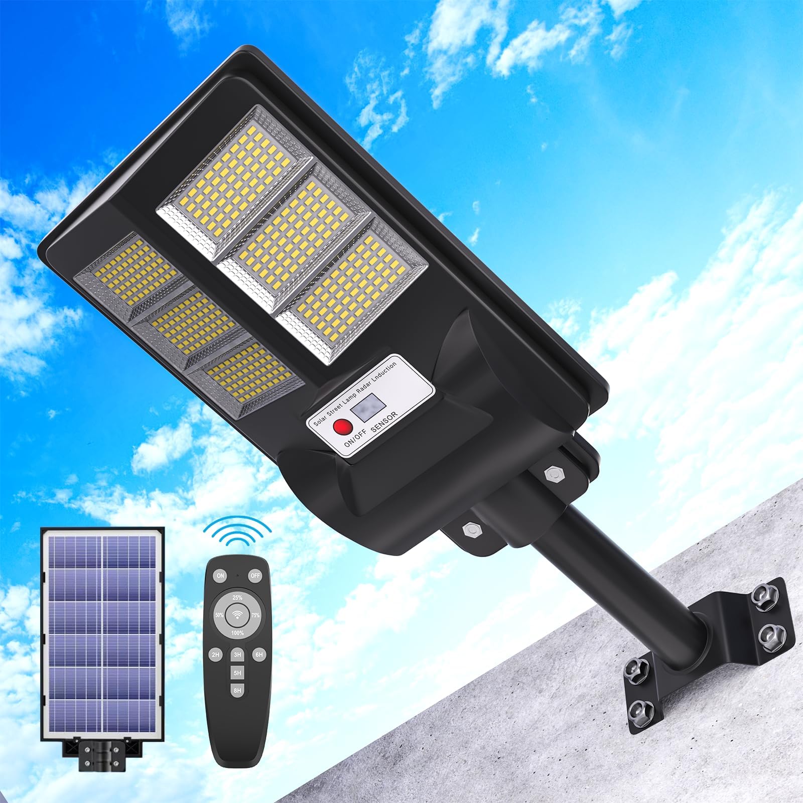 Solar Street Light 600W Solar Street Lights Outdoor Dusk to Dawn 6500K ...