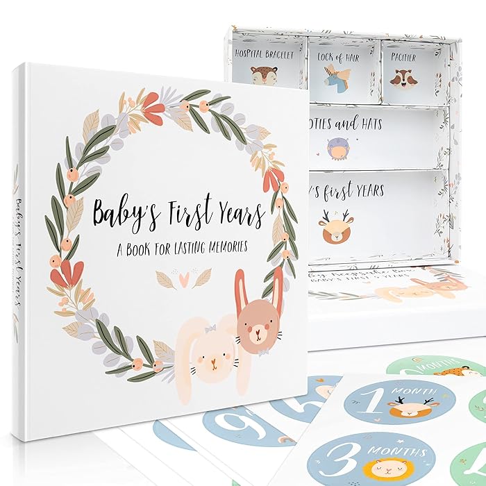 Buy Adorable Baby Memory Book with Keepsake Boxes and Stickers ...