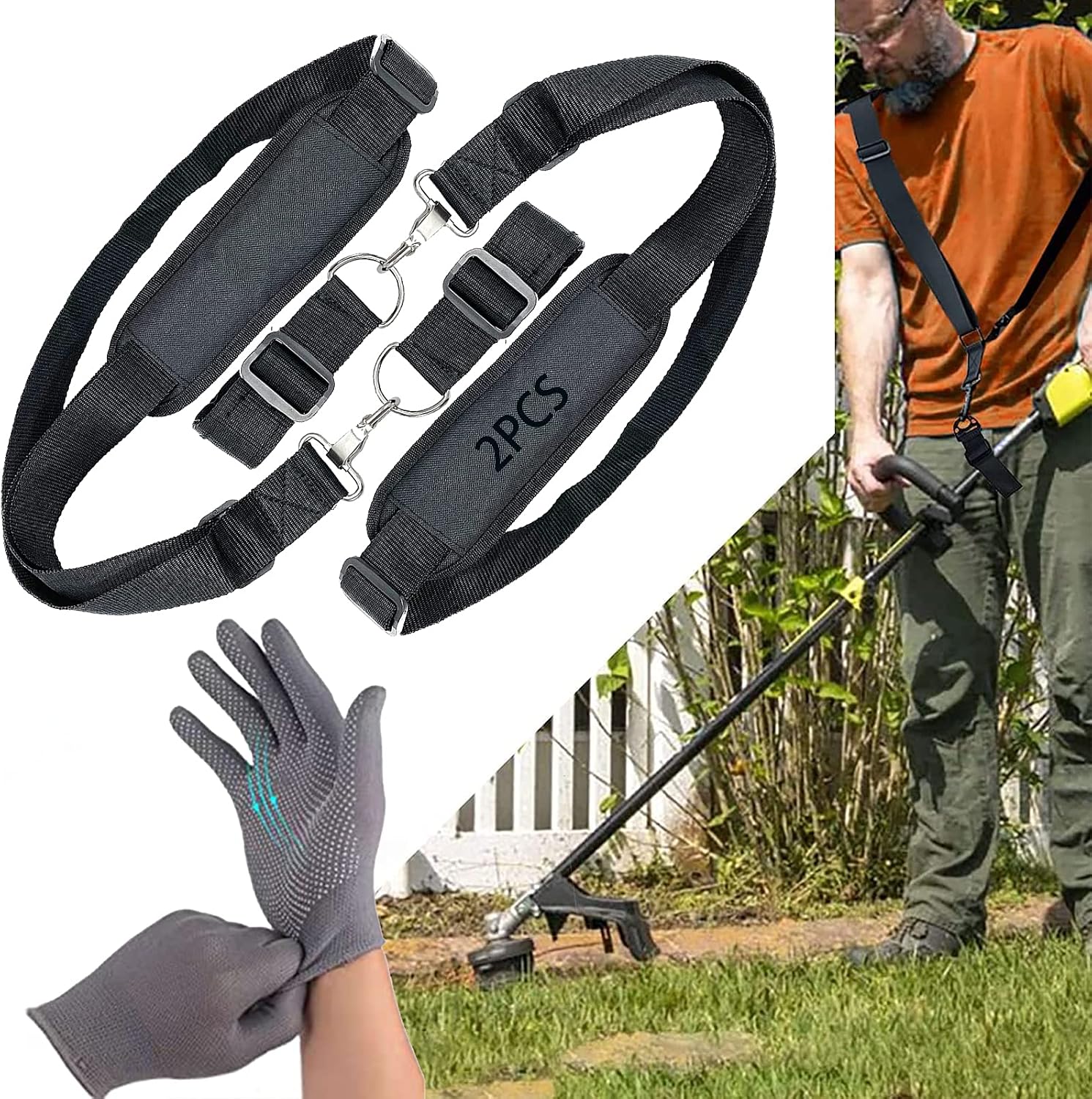 Amazon.com: wellmaxlc Shoulder Strap Weed Wacker Strap Nylon Trimmer ...