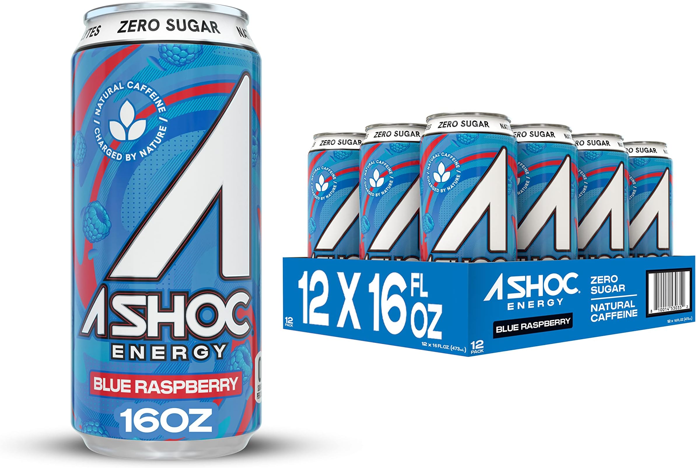 Amazon.com : A SHOC Blue Raspberry Energy Drink, 16 fl oz can (Pack of ...