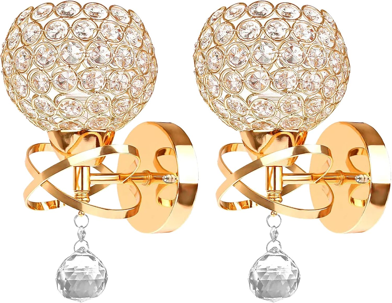 TISLYCO Crystal Wall Sconces Set of Two, Modern Wall Light Sconces Wall ...