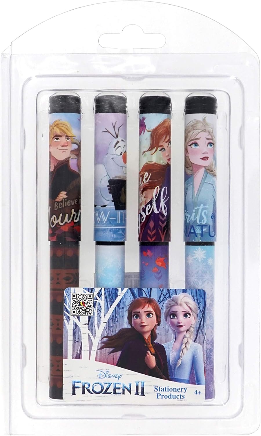 Disney Frozen 2-4 Pack of Ballpoint Barrel Pens in Clamshell Packaging ...