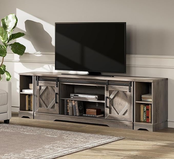 Amazon.com: WAMPAT Modern Farmhouse 3 in 1 TV Stand for up to 85" TVs ...