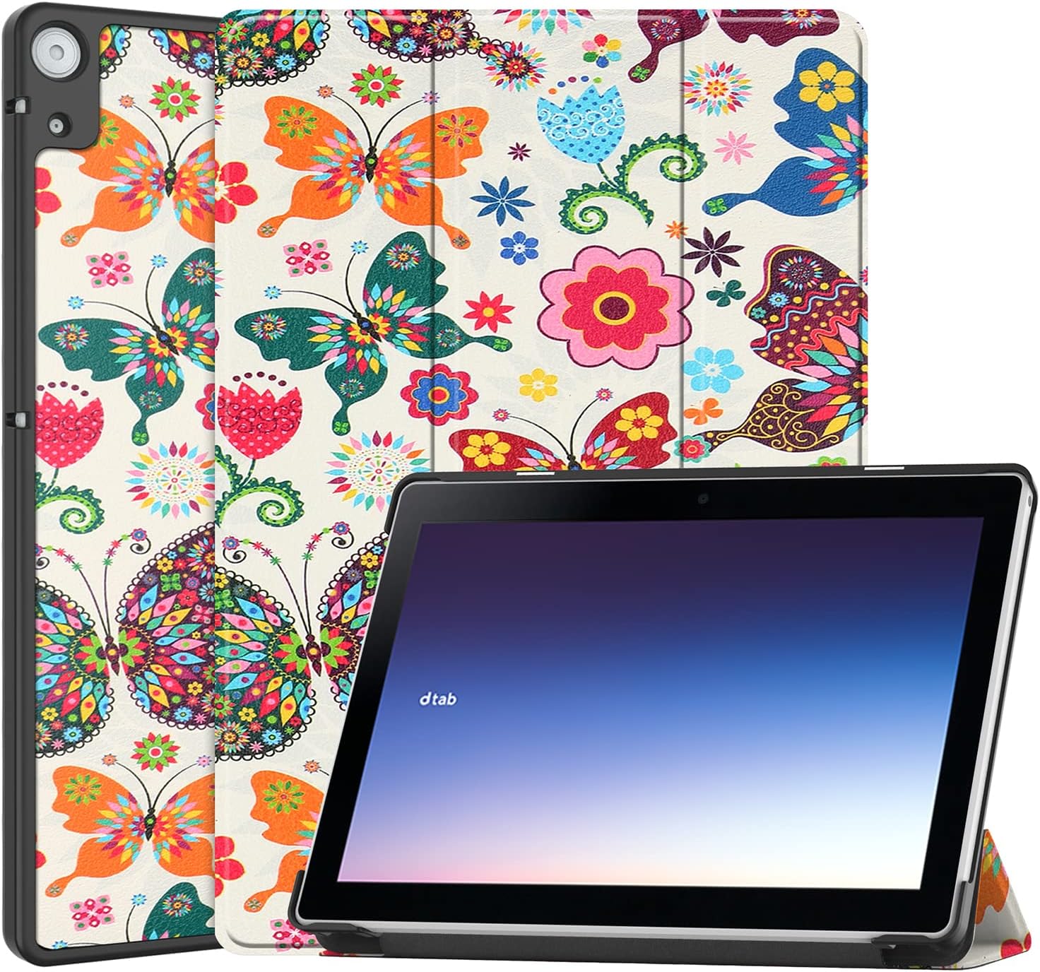 Amazon.co.jp: NTT Docomo dtab D-52C ケース [Gosento] 2023新型 軽量 薄型 三つ折スタンド ...