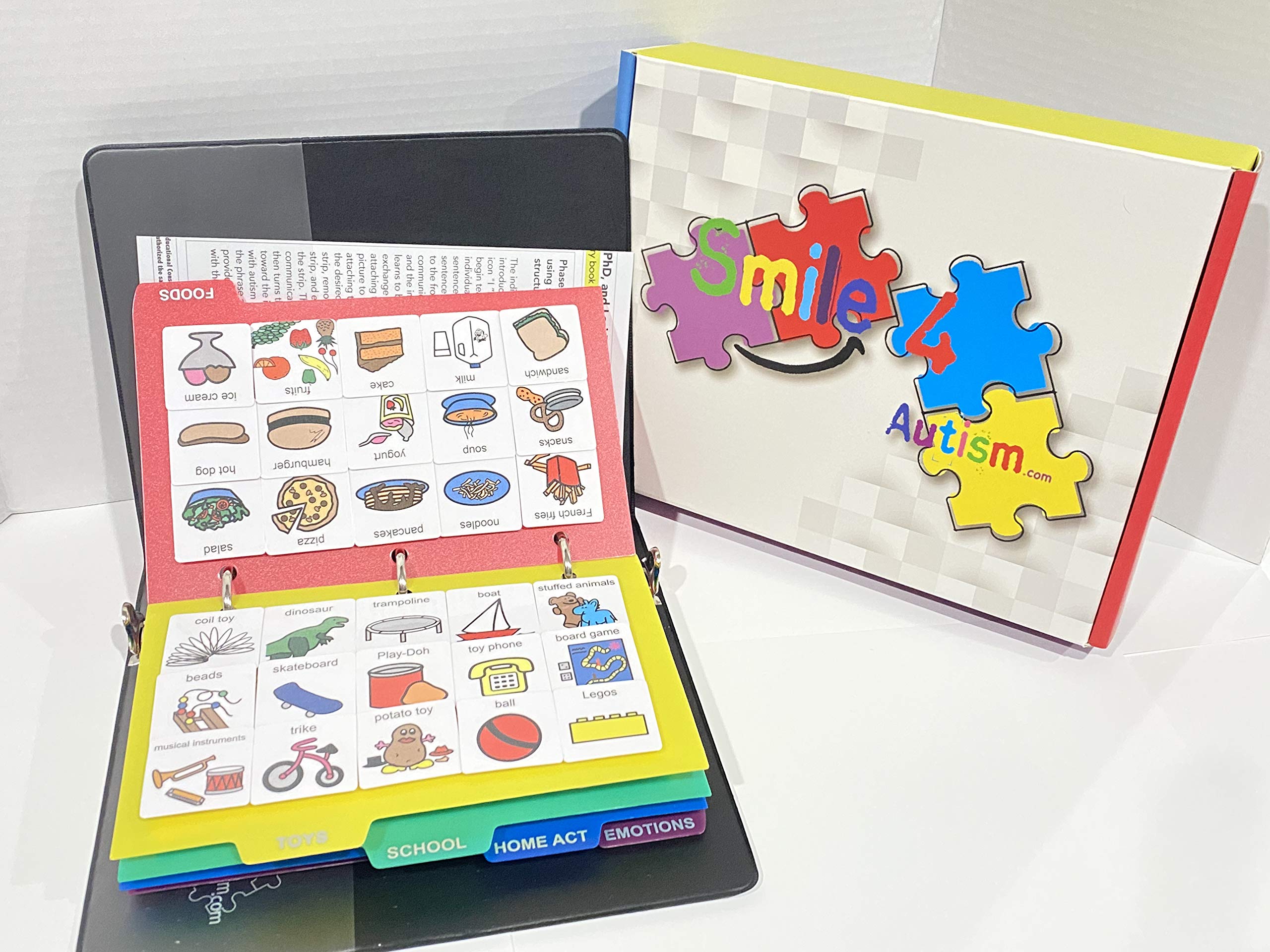 Smile4autism Visual Communication Book,162 Asd Laminate Icon Cards ...