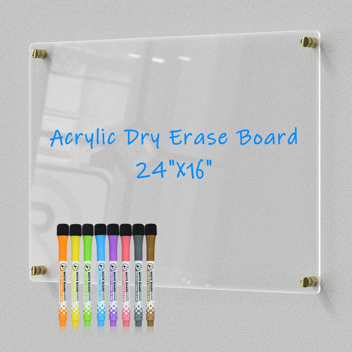Amazon.com : Clear Acrylic Dry-Erase Board 24x16 | Transparent Wall ...