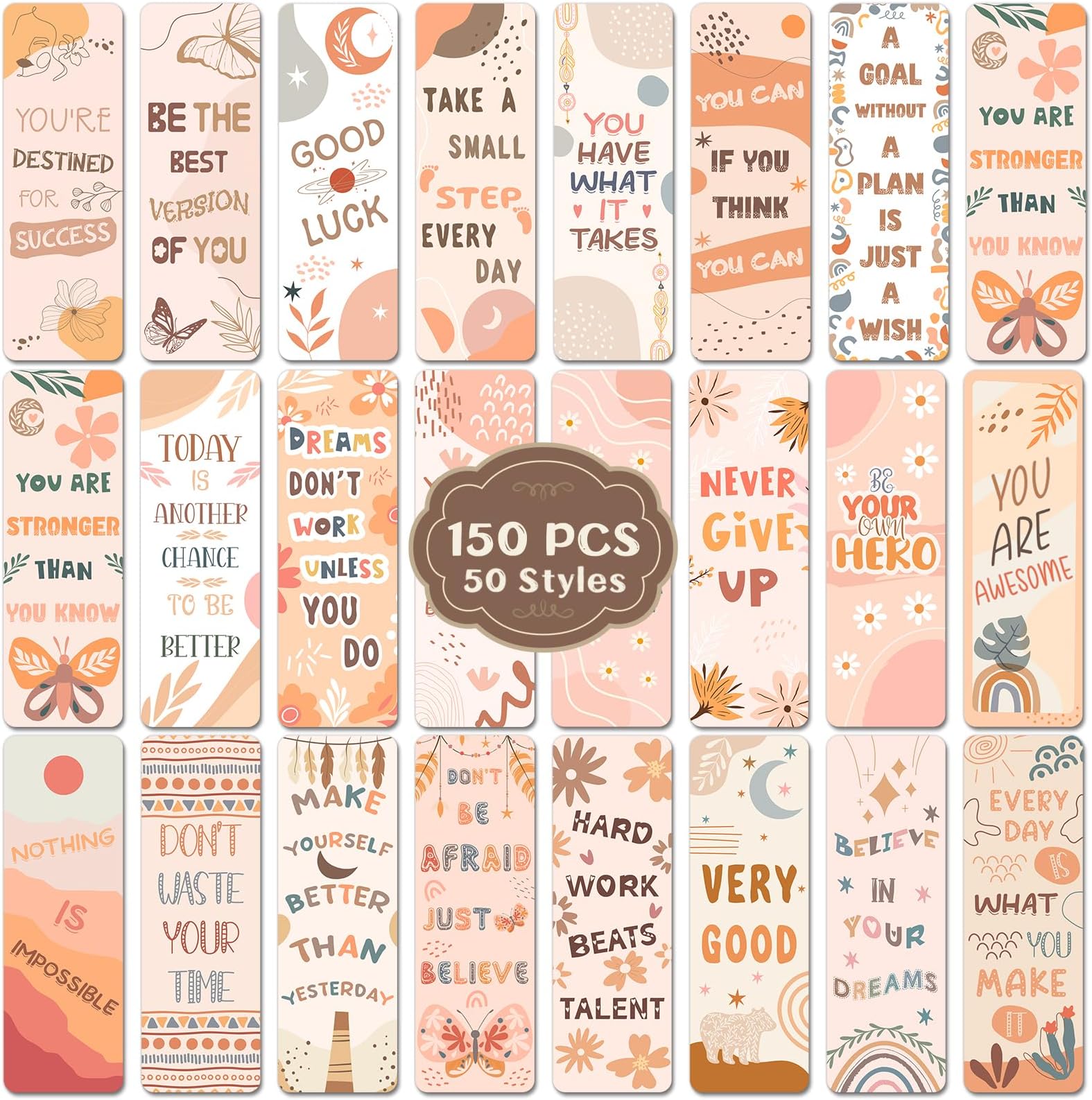 Amazon.com: 60 Pieces Inspirational Bookmarks for Students Encouraging ...
