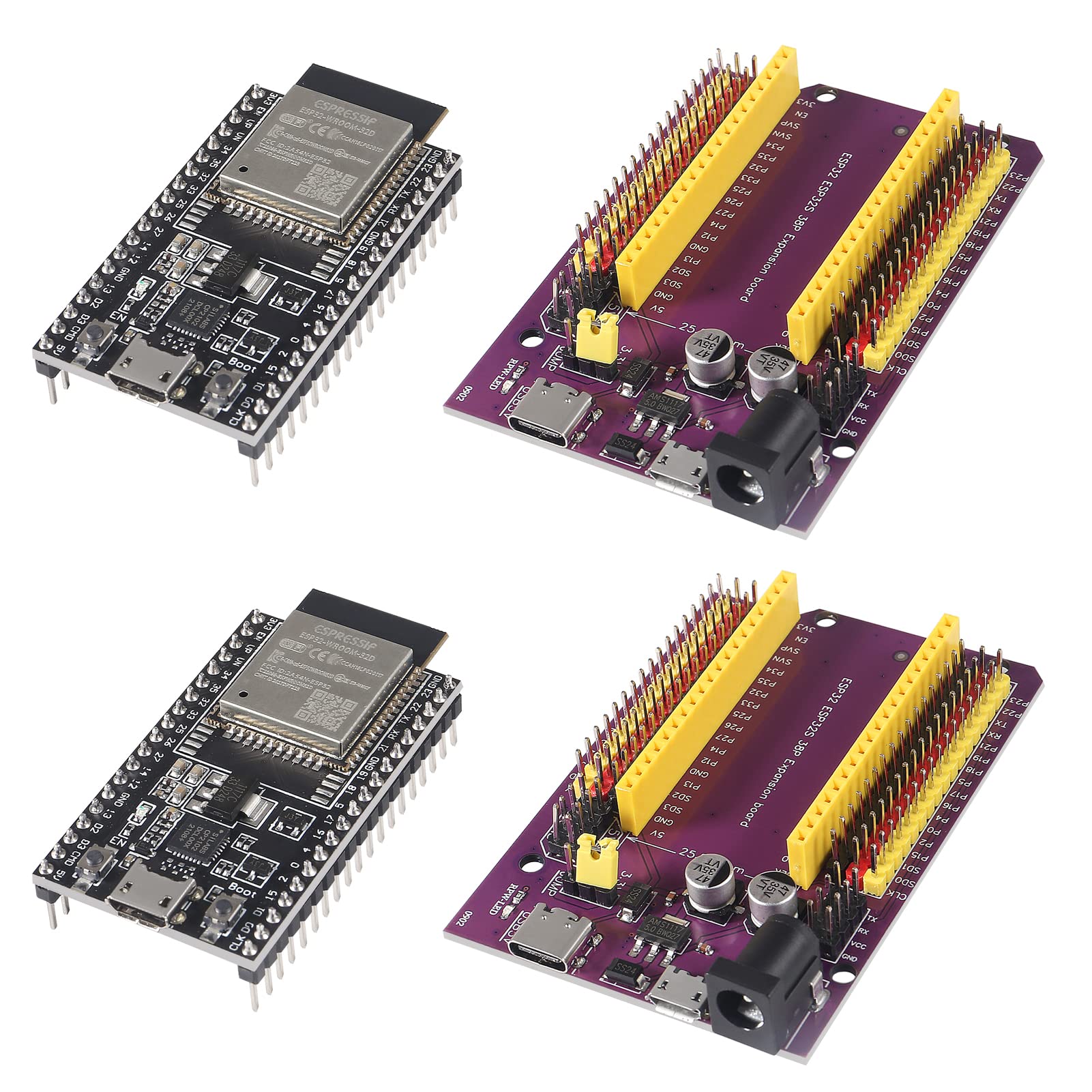 Amazon.com: 2Sets ESP32-DevKitC core Board ESP32 Development Board ESP32-WROOM-32D WiFi ...